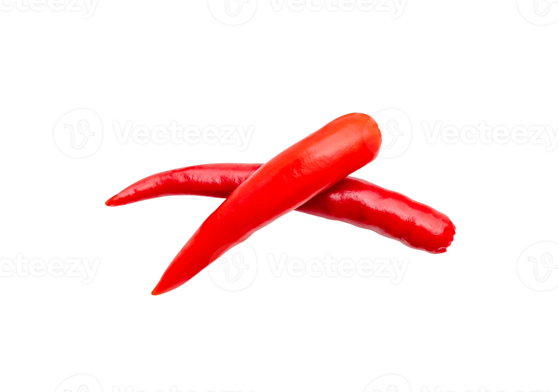 Top View Of Red Chili Pepper Or Cayenne Pepper In Cross Shape Isolated With Clipping Path In Png