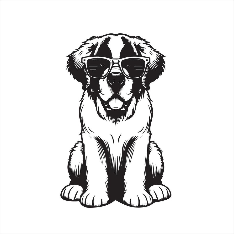 AI generated Saint Bernard Dog wearing sunglasses illustration 42354501 ...