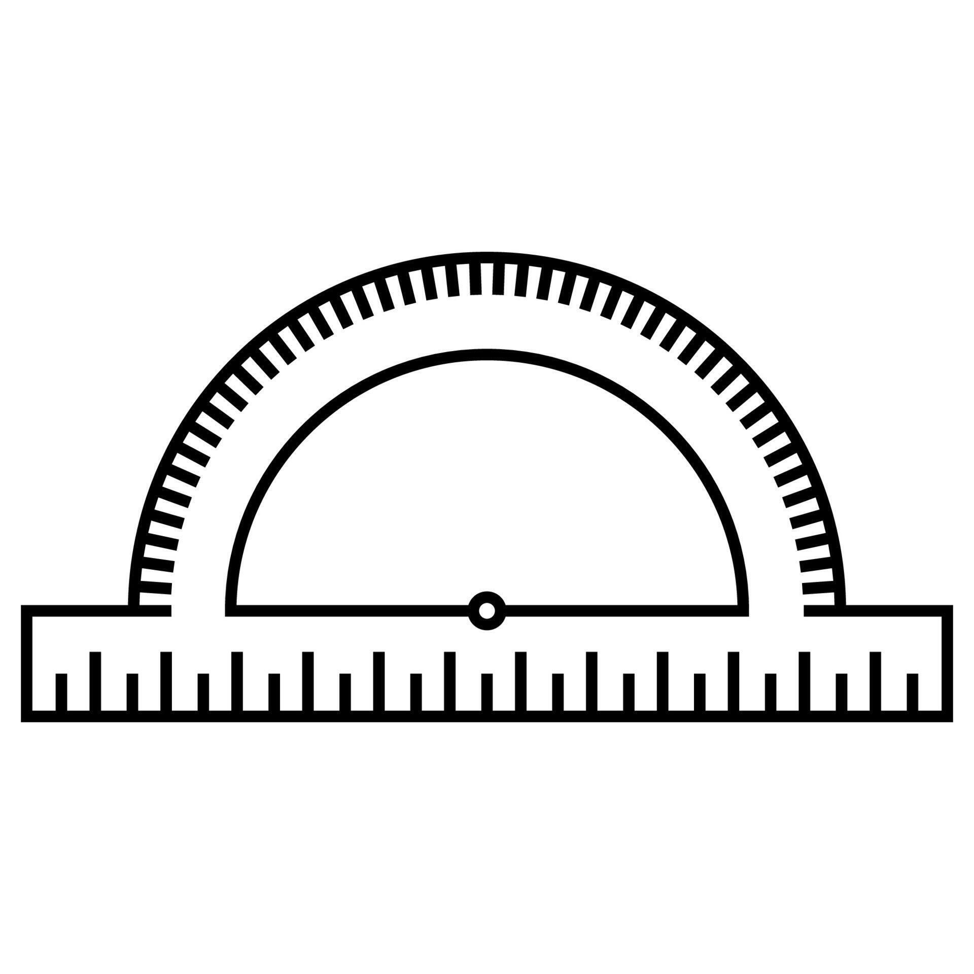 Protractor tool for measuring and constructing angles drawings on paper ...