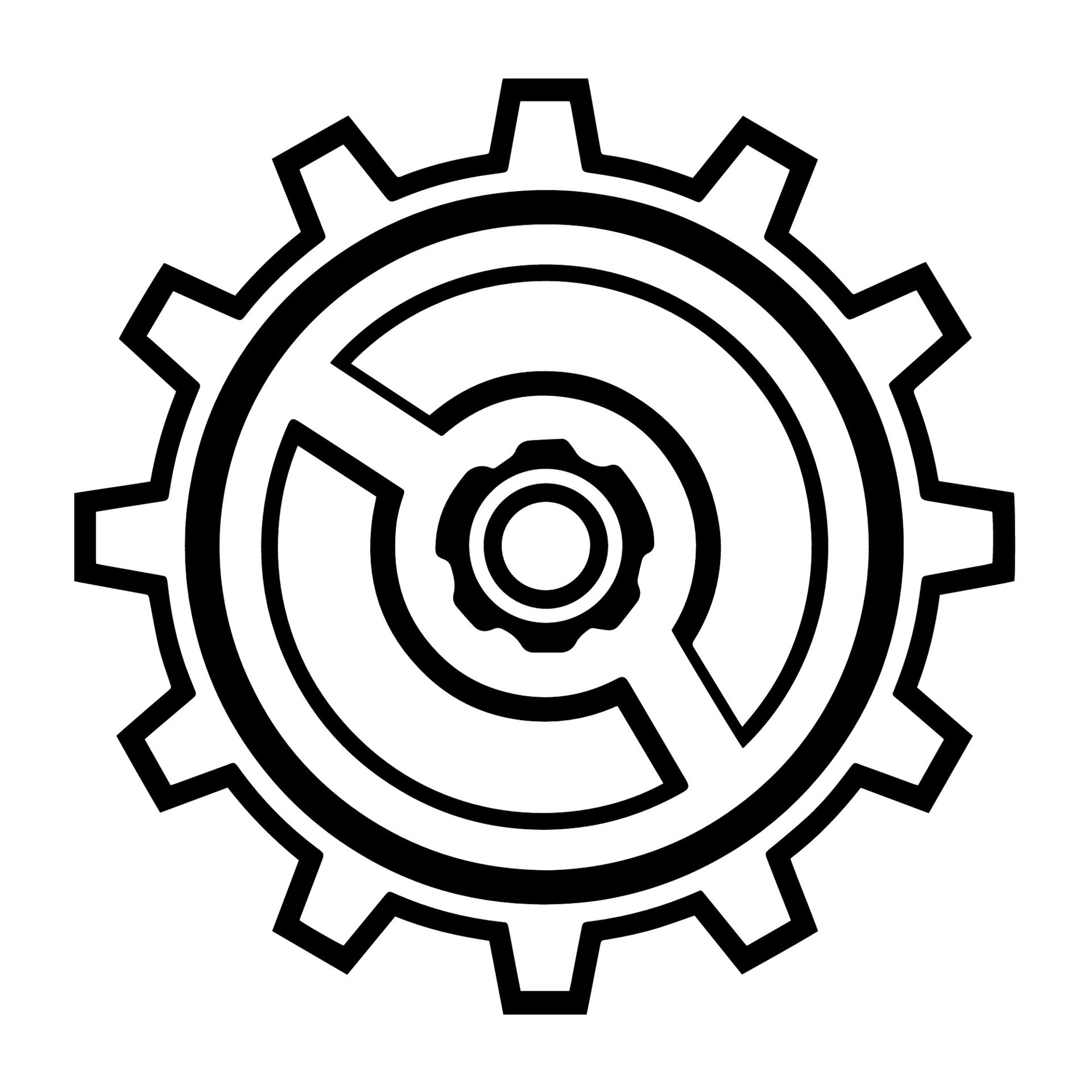 Sleek settings gear outline icon in vector format for configuration ...