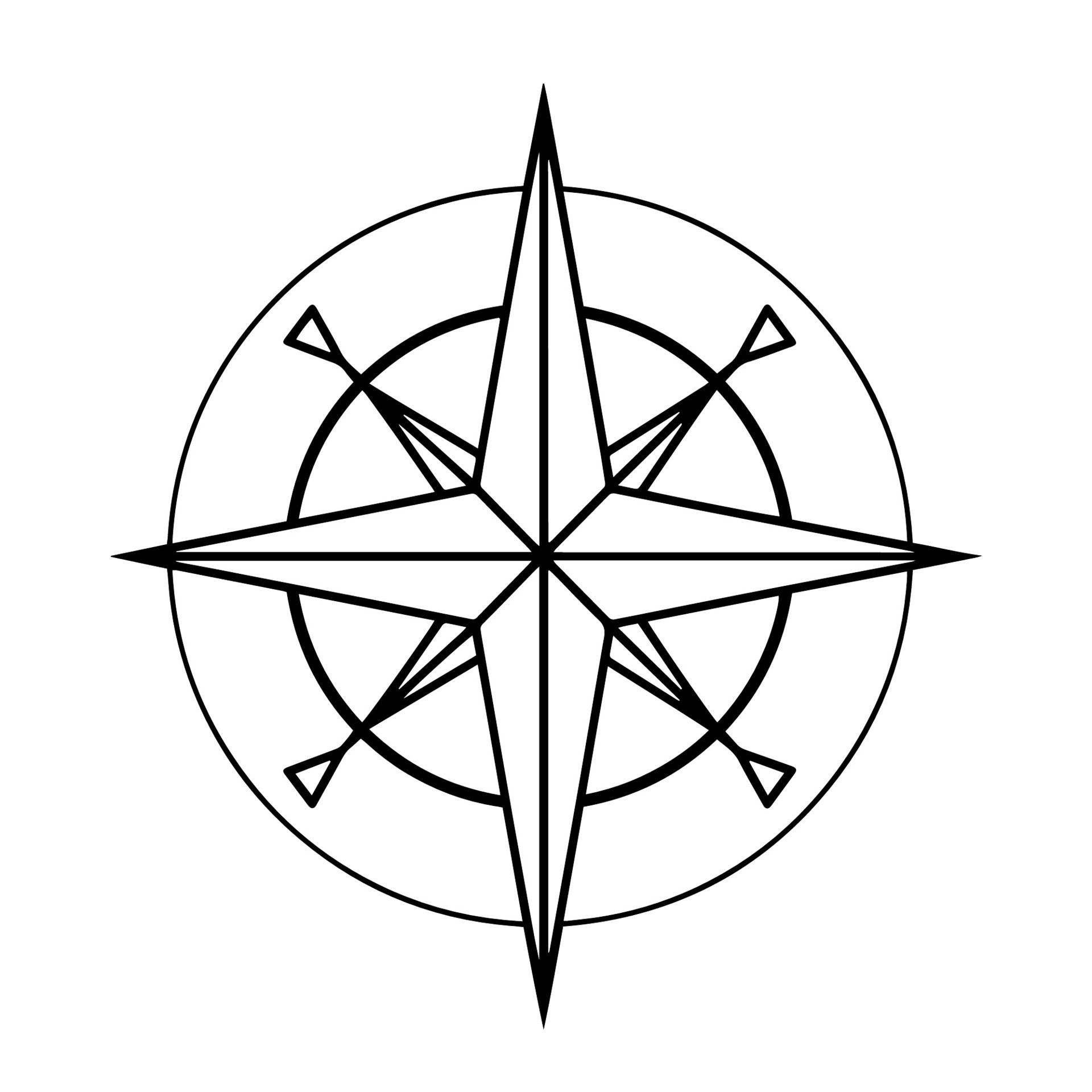 Sleek Compass Outline Icon In Vector Format For Navigation Designs