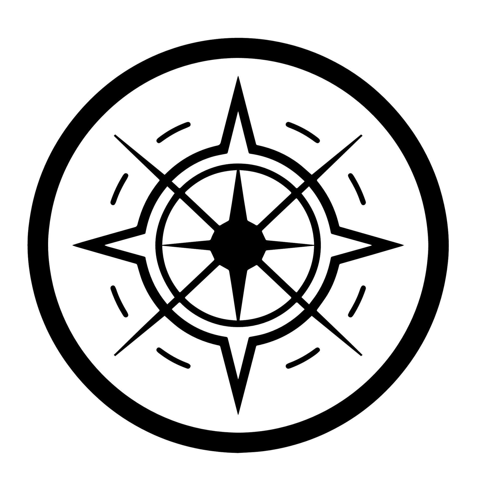 Sleek Compass Outline Icon In Vector Format For Navigation Designs