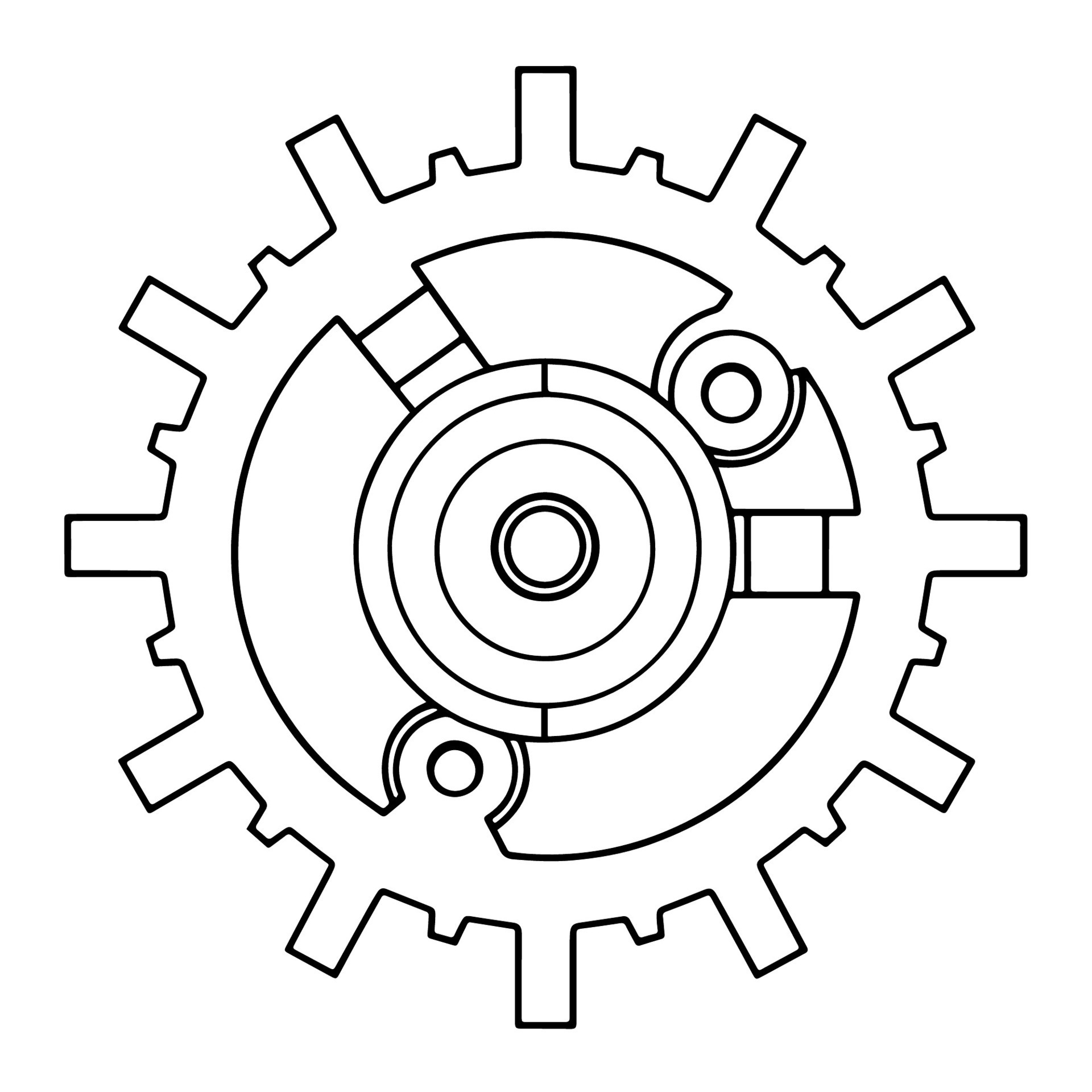Sleek gear outline icon in vector format for mechanical designs ... Sleek gear outline icon in vector format for mechanical designs ...