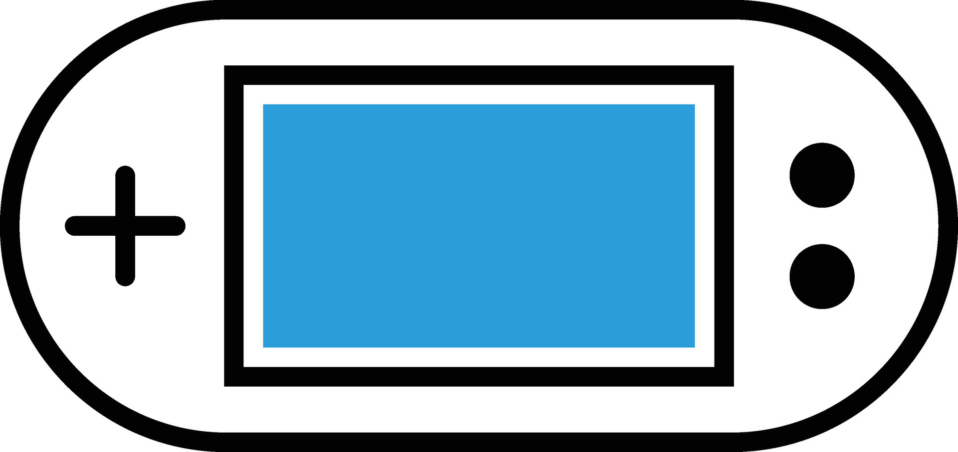 A Small Game Console With A Blue Screen 42364927 Vector Art At Vecteezy