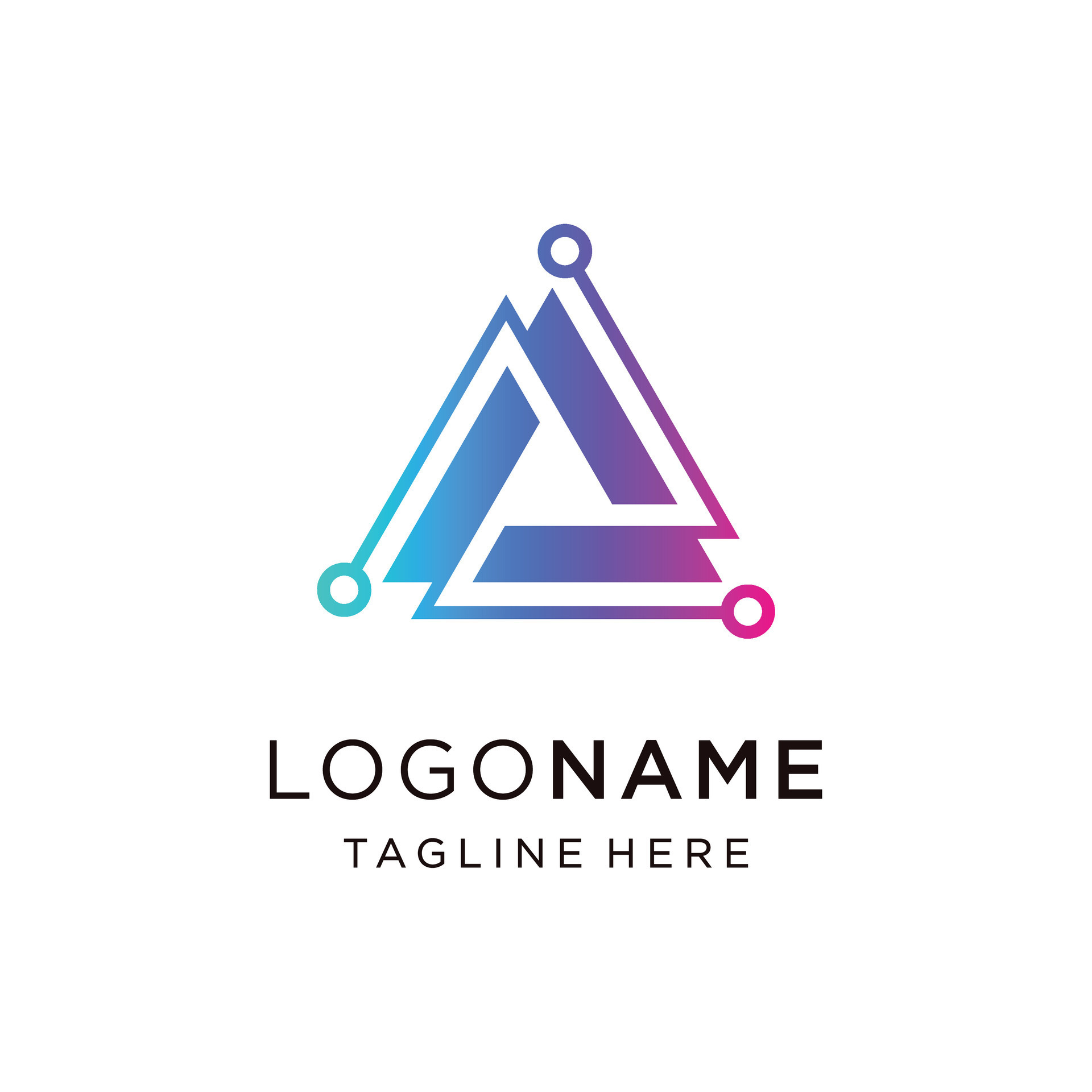 connecting triangles, technology data application icon 42373940 Vector ...