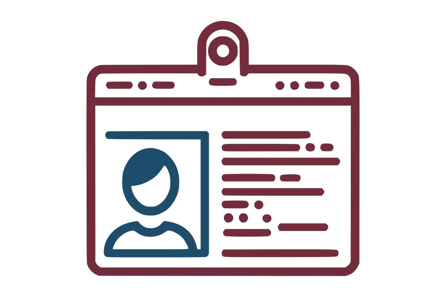 Identification card with Profile icon. National Id card document with photo. Approve identity ...