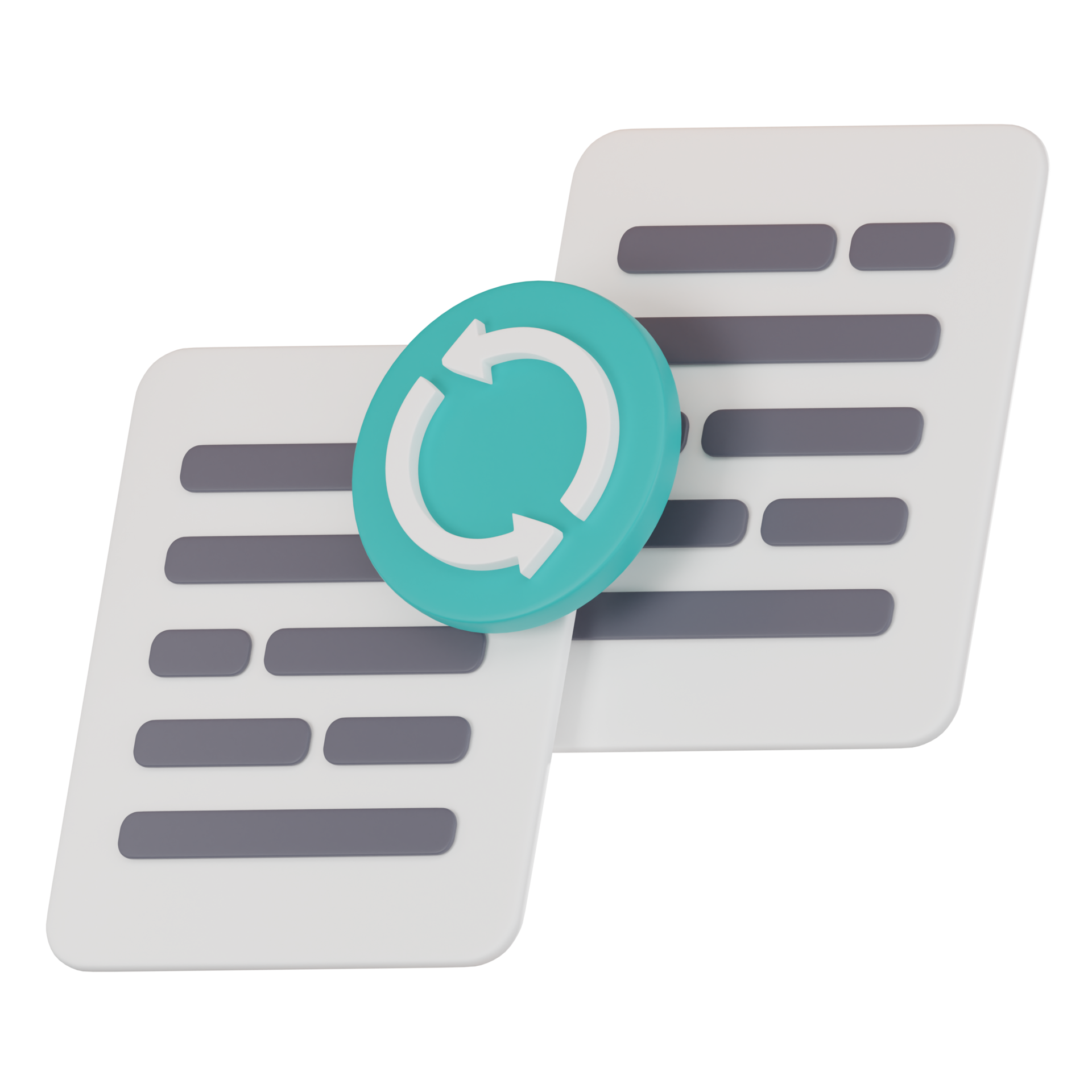 Digital Synchronization 3d Icon Of Sync Document File Icon 3d Render