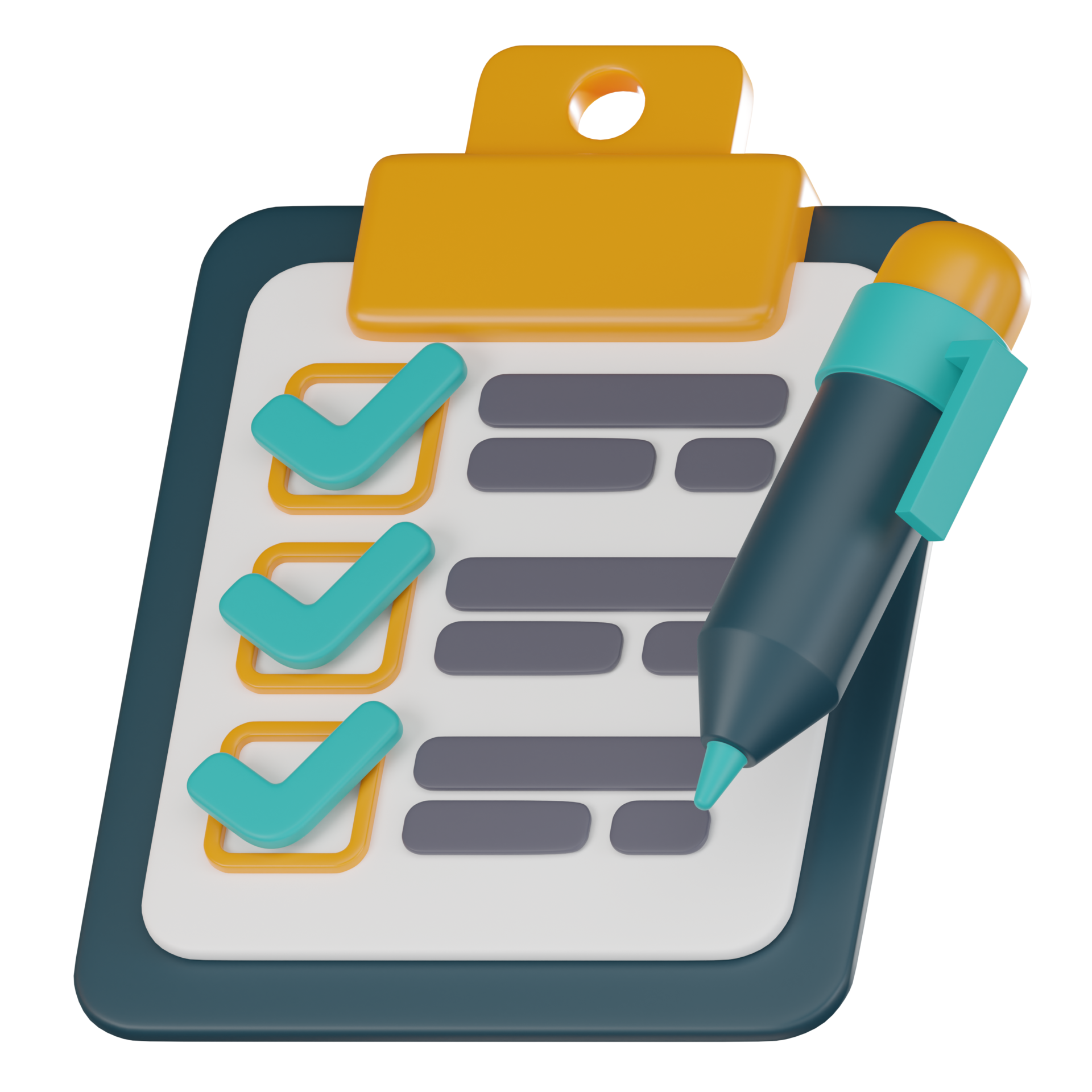 Efficient Planning, Clipboard, Pen, and To-Do List Checklist. 3D Render ... Efficient Planning, Clipboard, Pen, and To-Do List Checklist. 3D Render ...