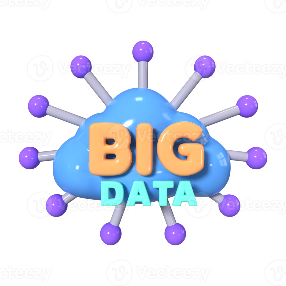Big Data 3D Illustration Icon 42382059 PNG