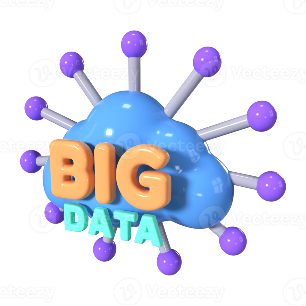 Big Data 3D Illustration Icon 42382071 PNG