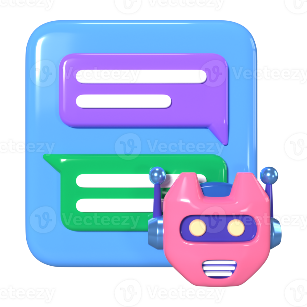 AI Chatbot 3D Illustration Icon 42382099 PNG