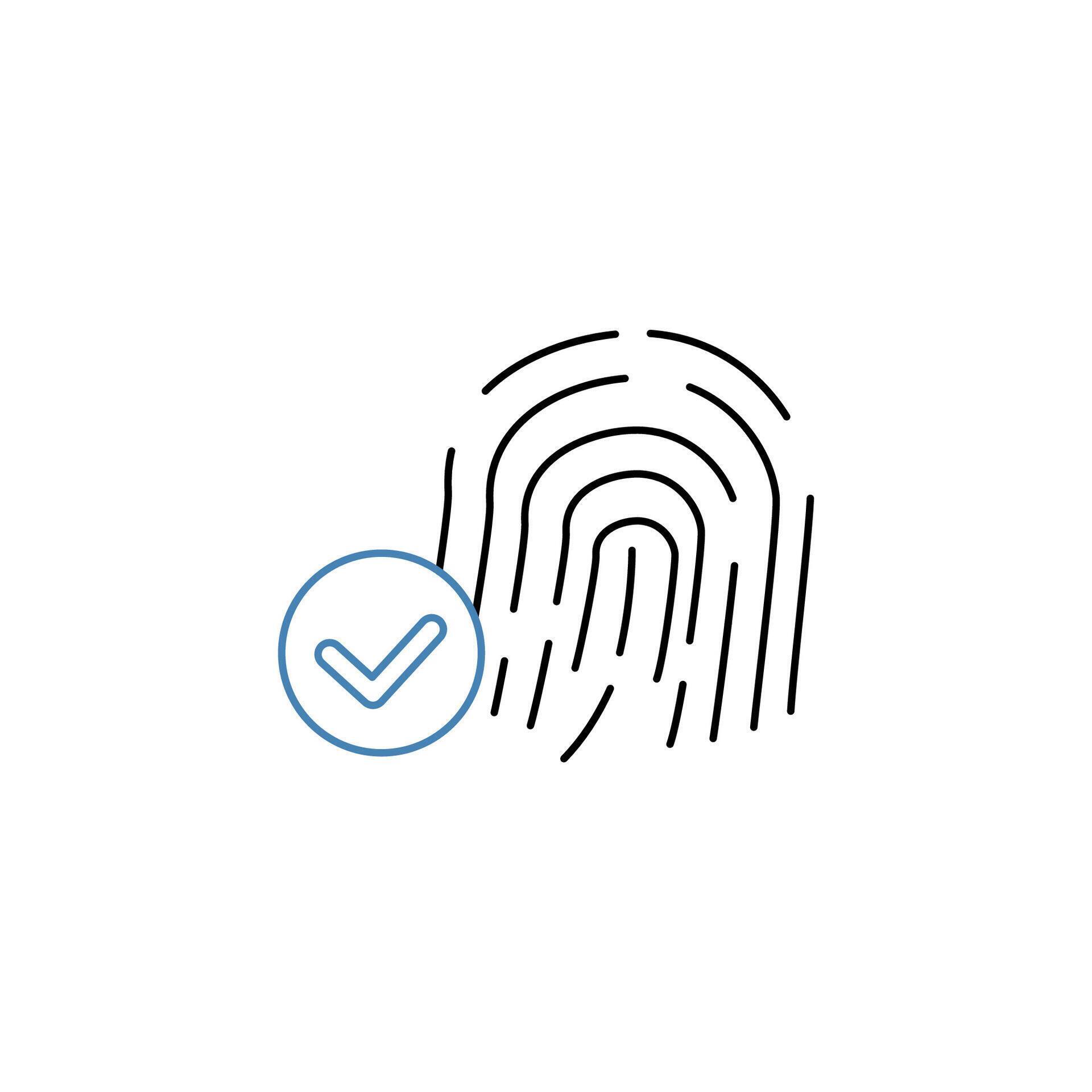 biometric authentication concept line icon. Simple element illustration. biometric ...
