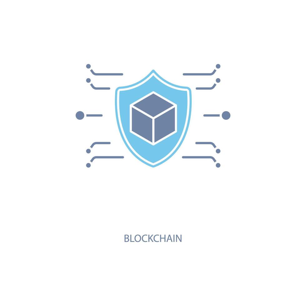 blockchain concept line icon. Simple element illustration. blockchain ...