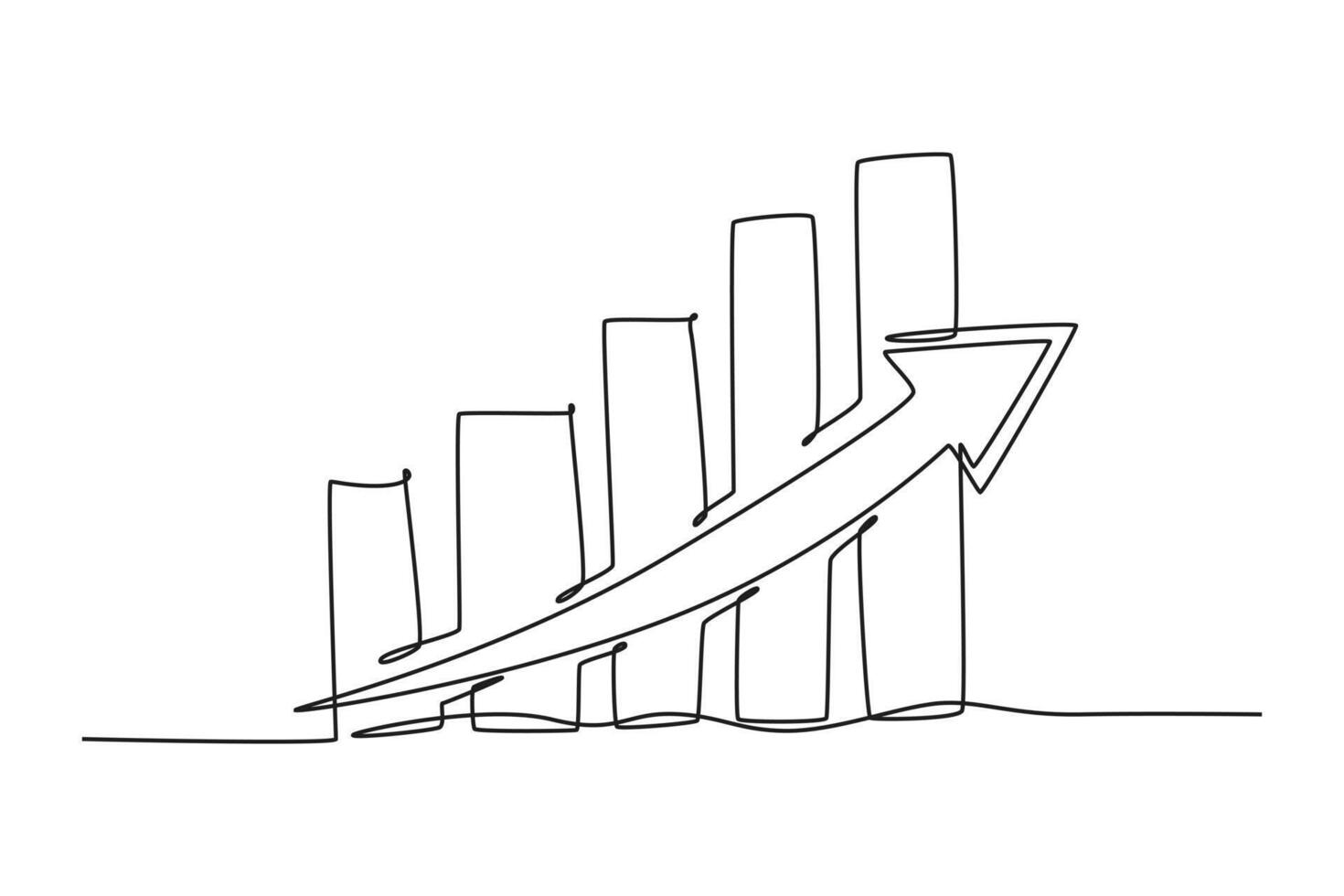 Continuous one line drawing charts, diagrams, schemes, graphs concept ...