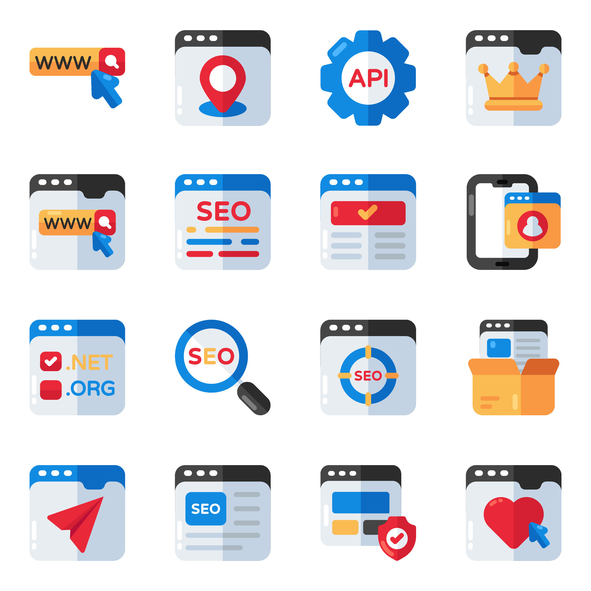 Set of Software Development Flat Icons 42387270 Vector Art at Vecteezy