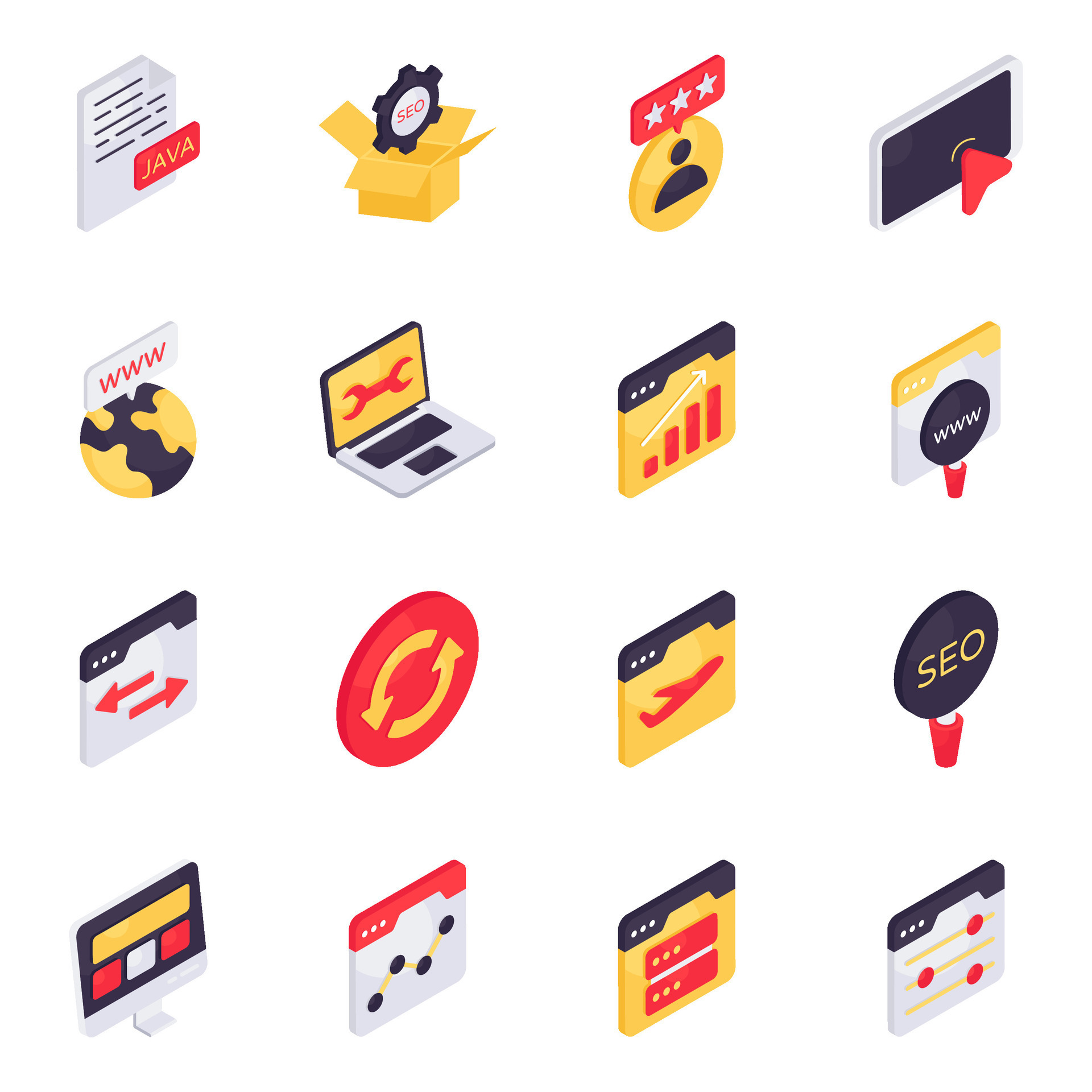 Set of Web and Coding Isometric Icons 42387466 Vector Art at Vecteezy