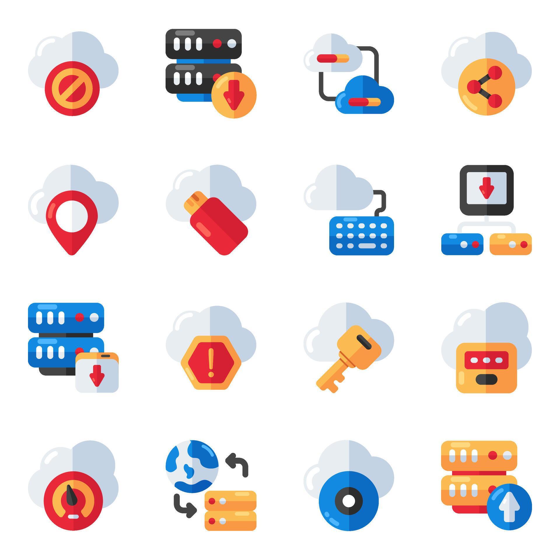Set of Big Data Flat Icons 42387470 Vector Art at Vecteezy