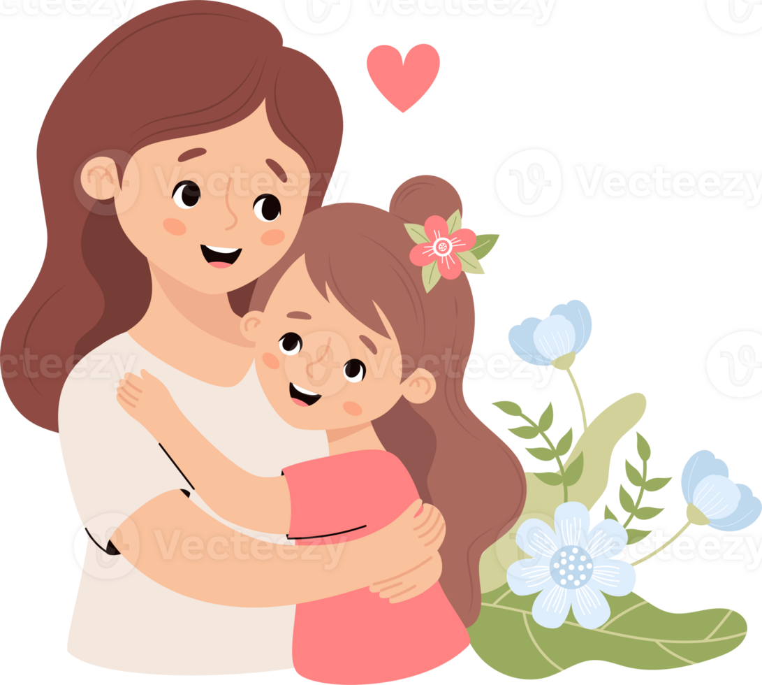 Cute Woman Brunette With Her Daughter 42388825 Png