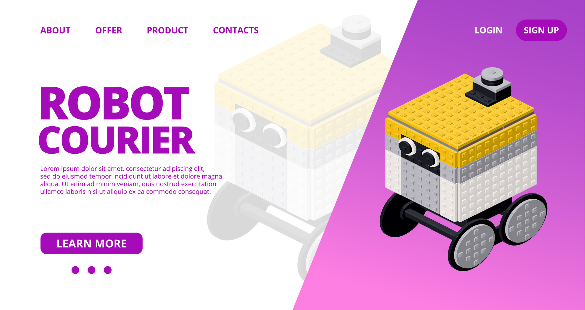 Web template with a robot courier. Vector 42390948 Vector Art at Vecteezy