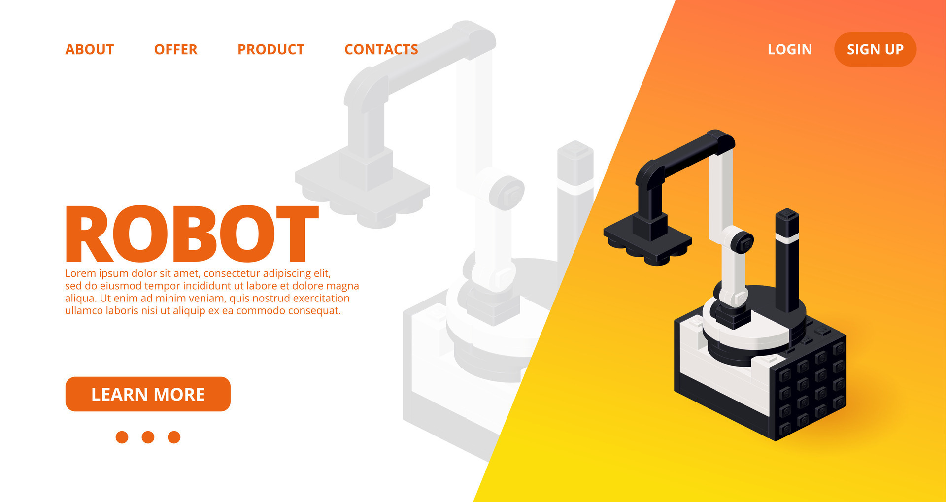Web template with a robot loader. Vector 42390957 Vector Art at Vecteezy