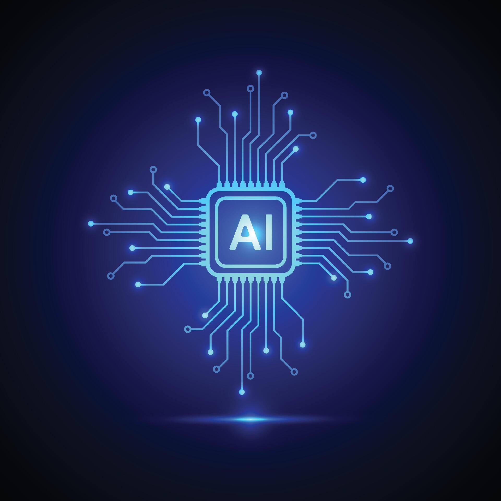 Artificial intelligence circuit line style. Machine learning design ...