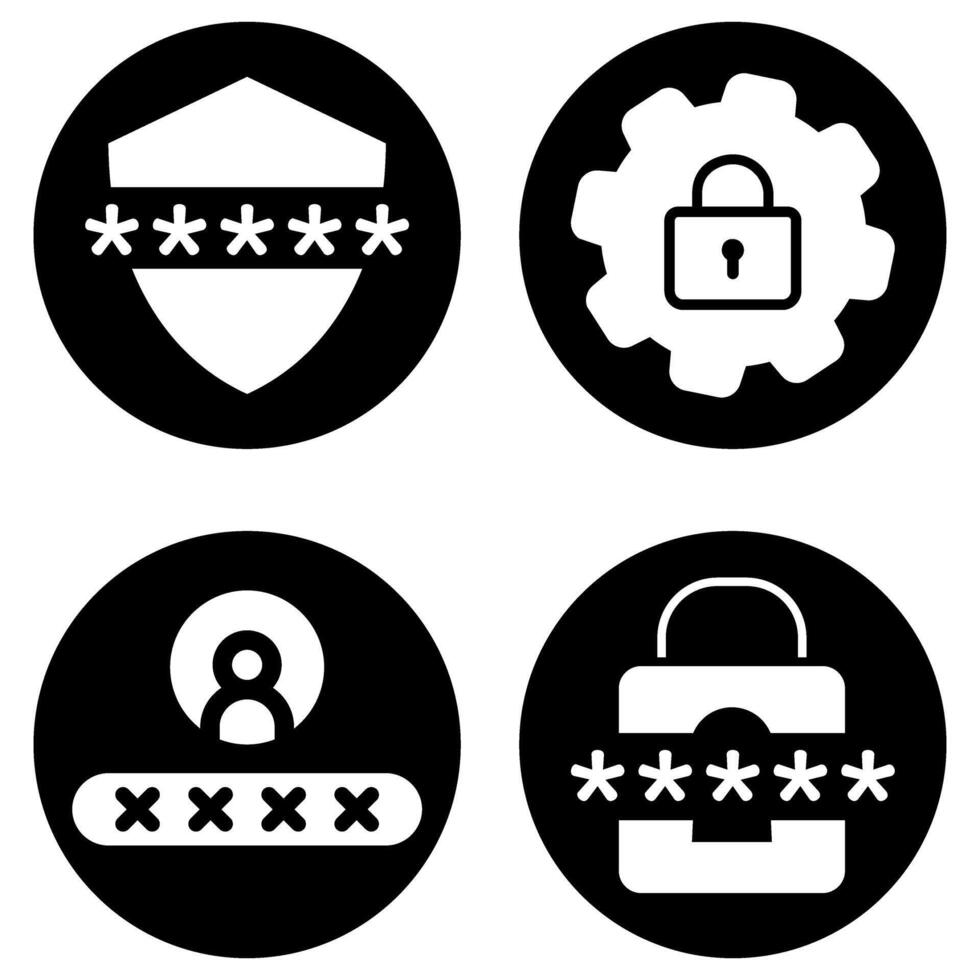 Password Icon Vector Set Protection Illustration Sign Collection Security Symbol Or Logo