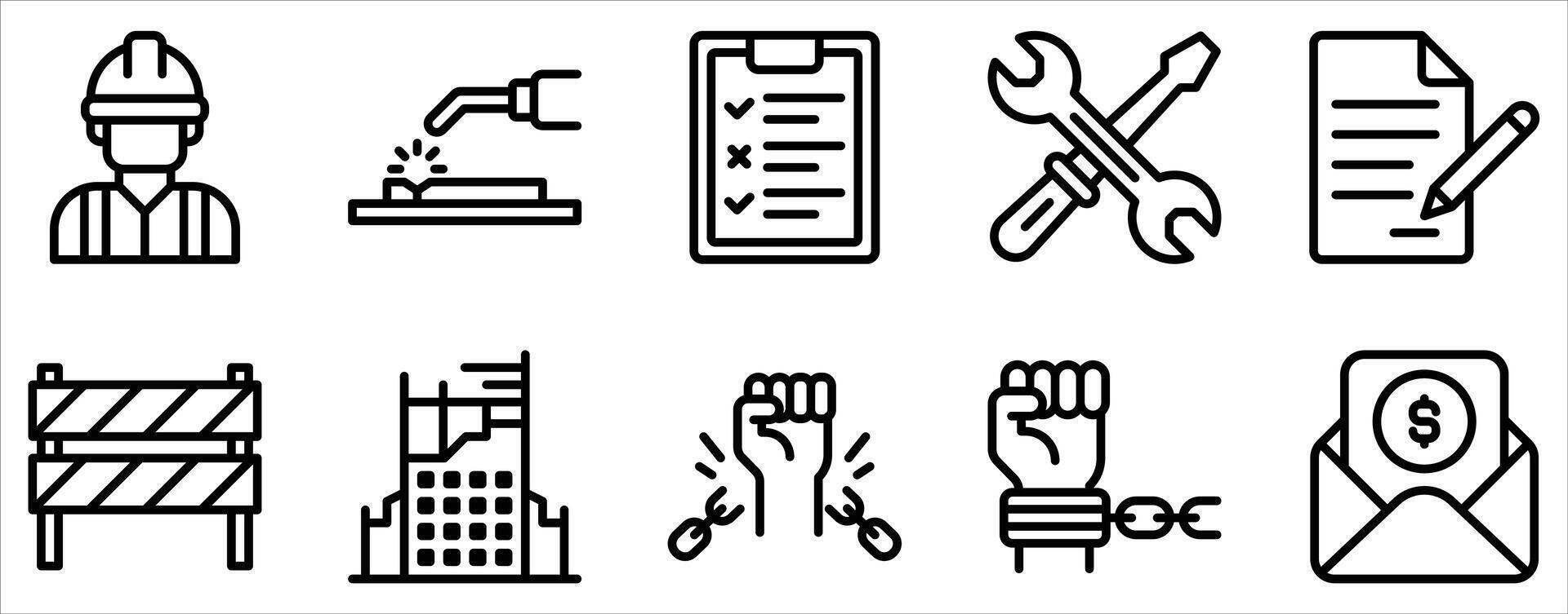 labour icon line style set collection 42394571 Vector Art at Vecteezy