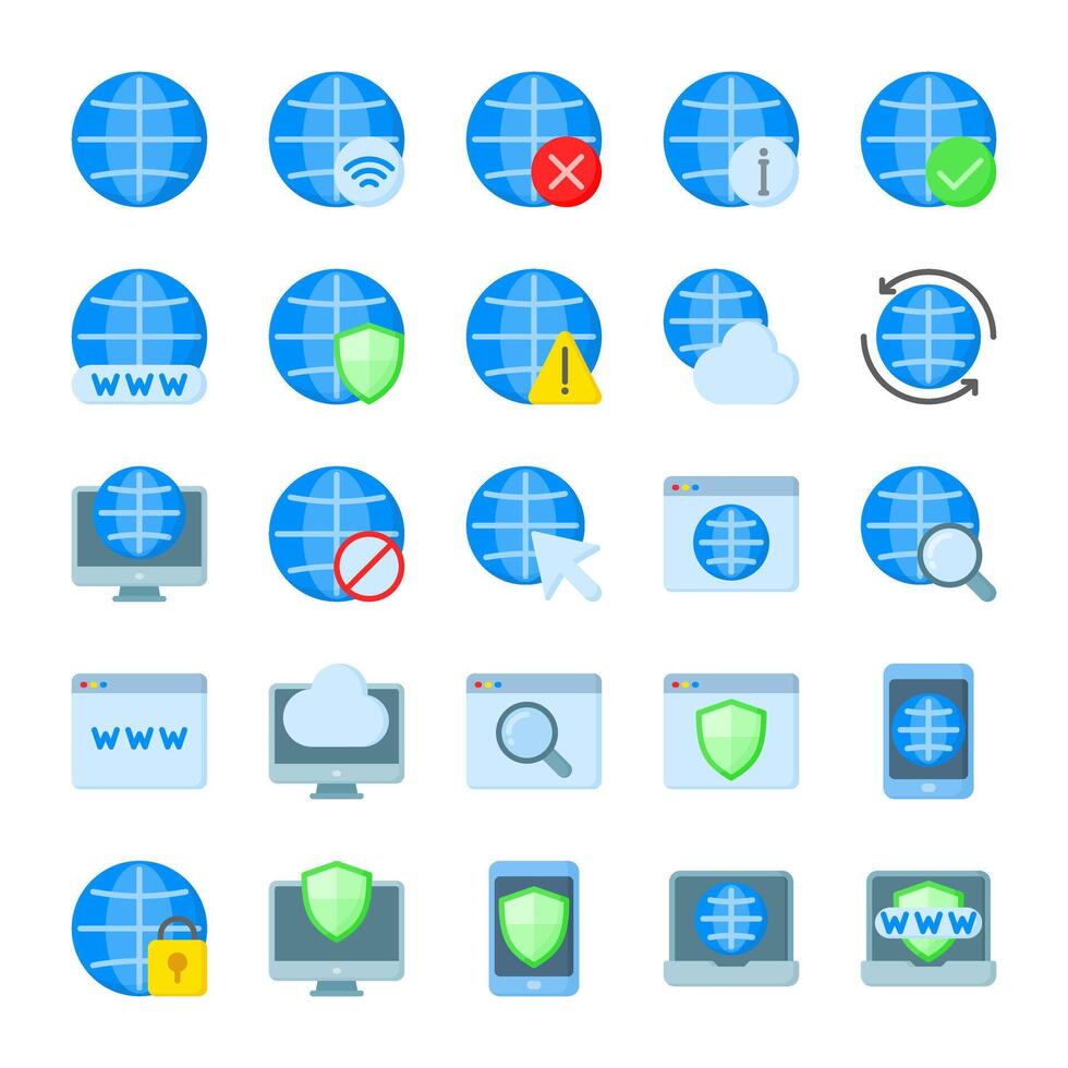 Internet Connection Icon Collection Vector In Flat Style 42395938 Vector Art At Vecteezy
