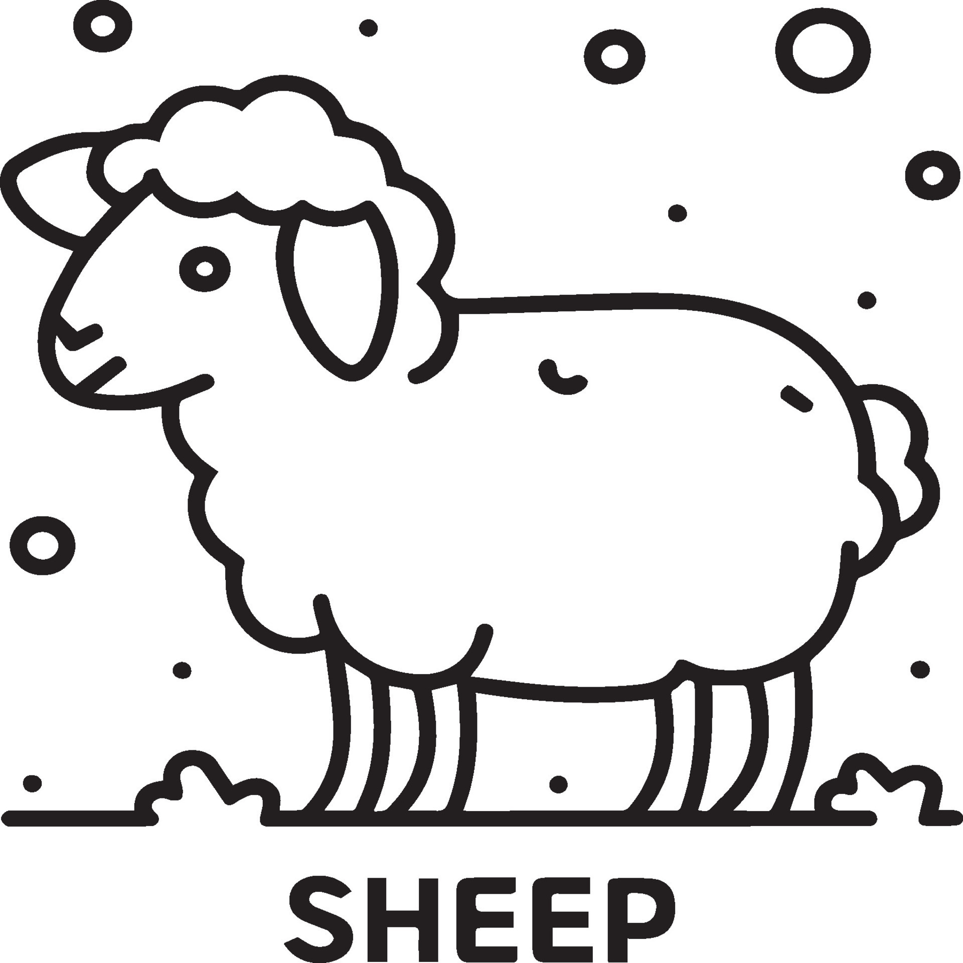 Sheep coloring pages. Sheep outline vector 42396252 Vector Art at Vecteezy