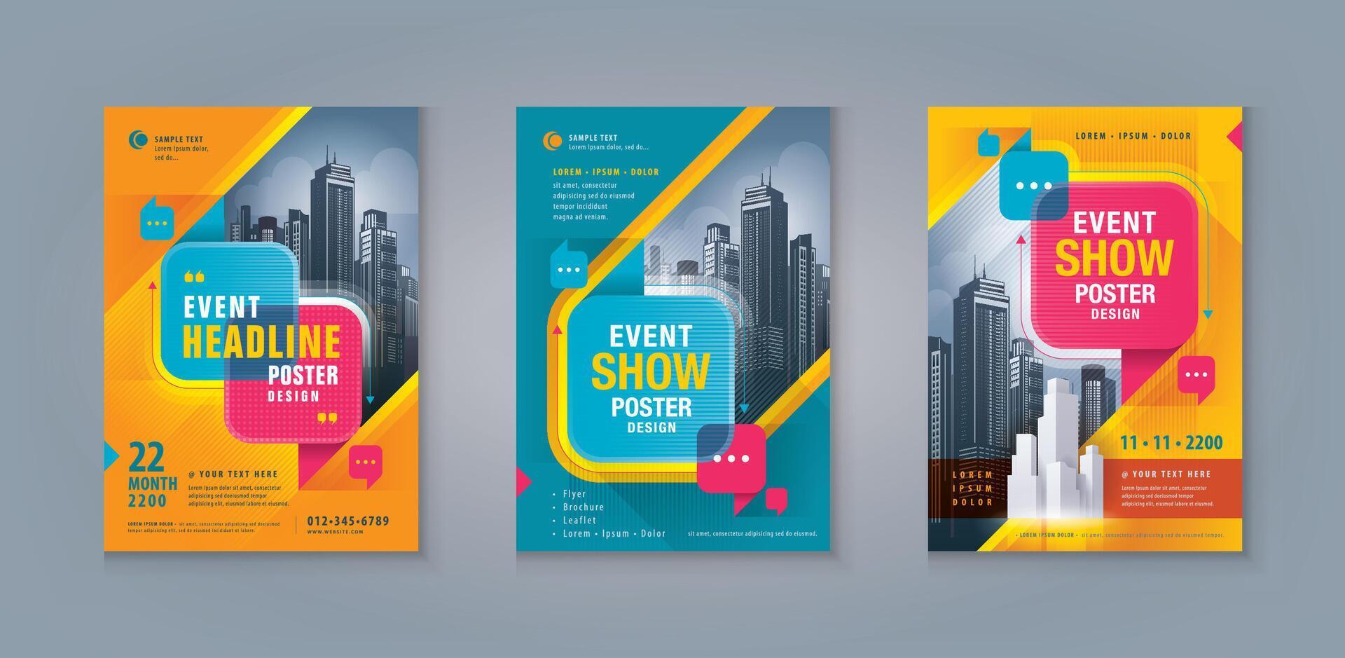 Business Leaflet Brochure Flyer Template Design Set Corporate Flyer