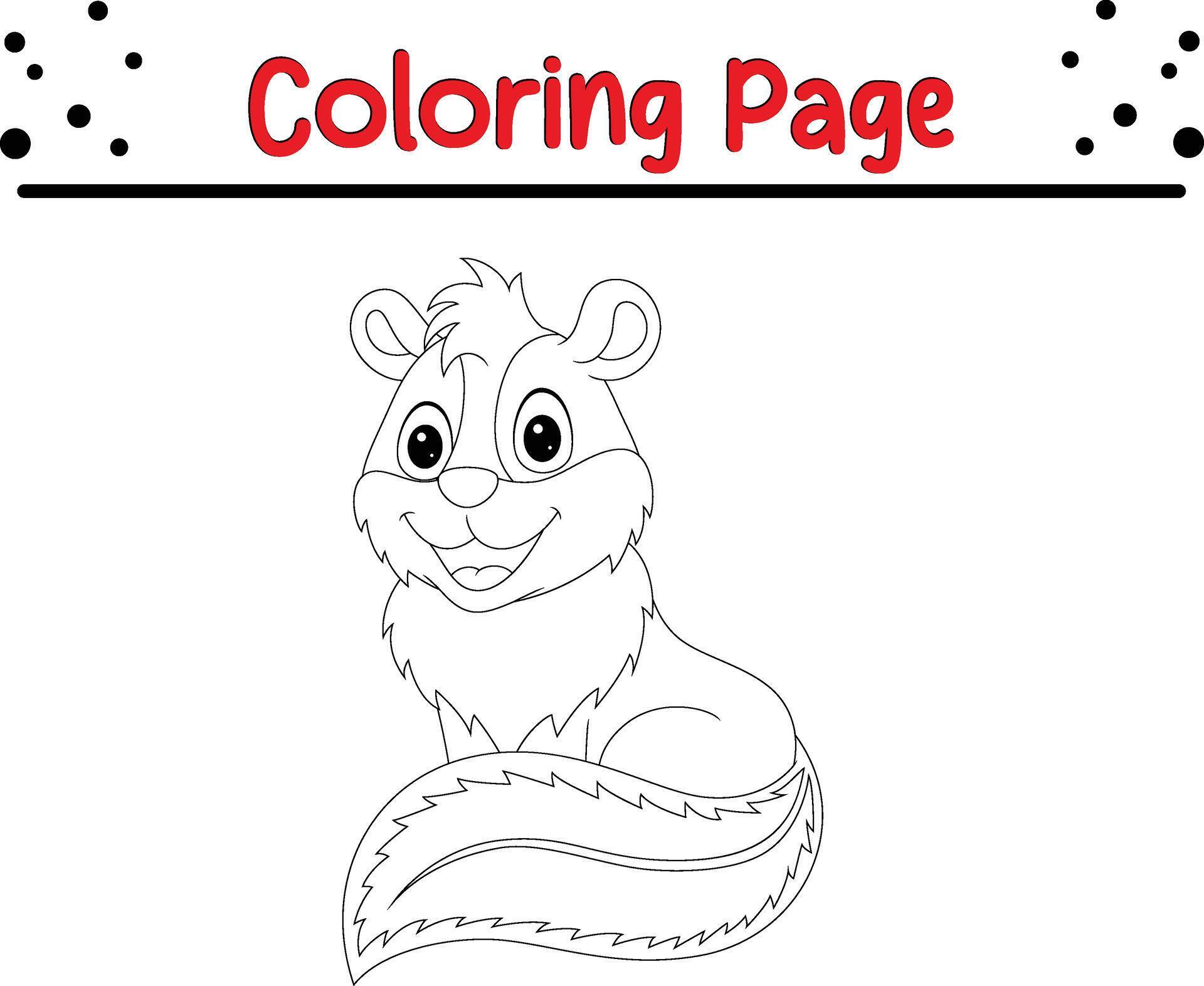 Cute skunk coloring page for kids. Animal coloring book 42397021 Vector ...