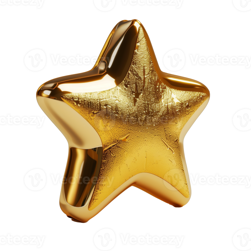 AI generated A gold star with a shiny surface 42404068 PNG