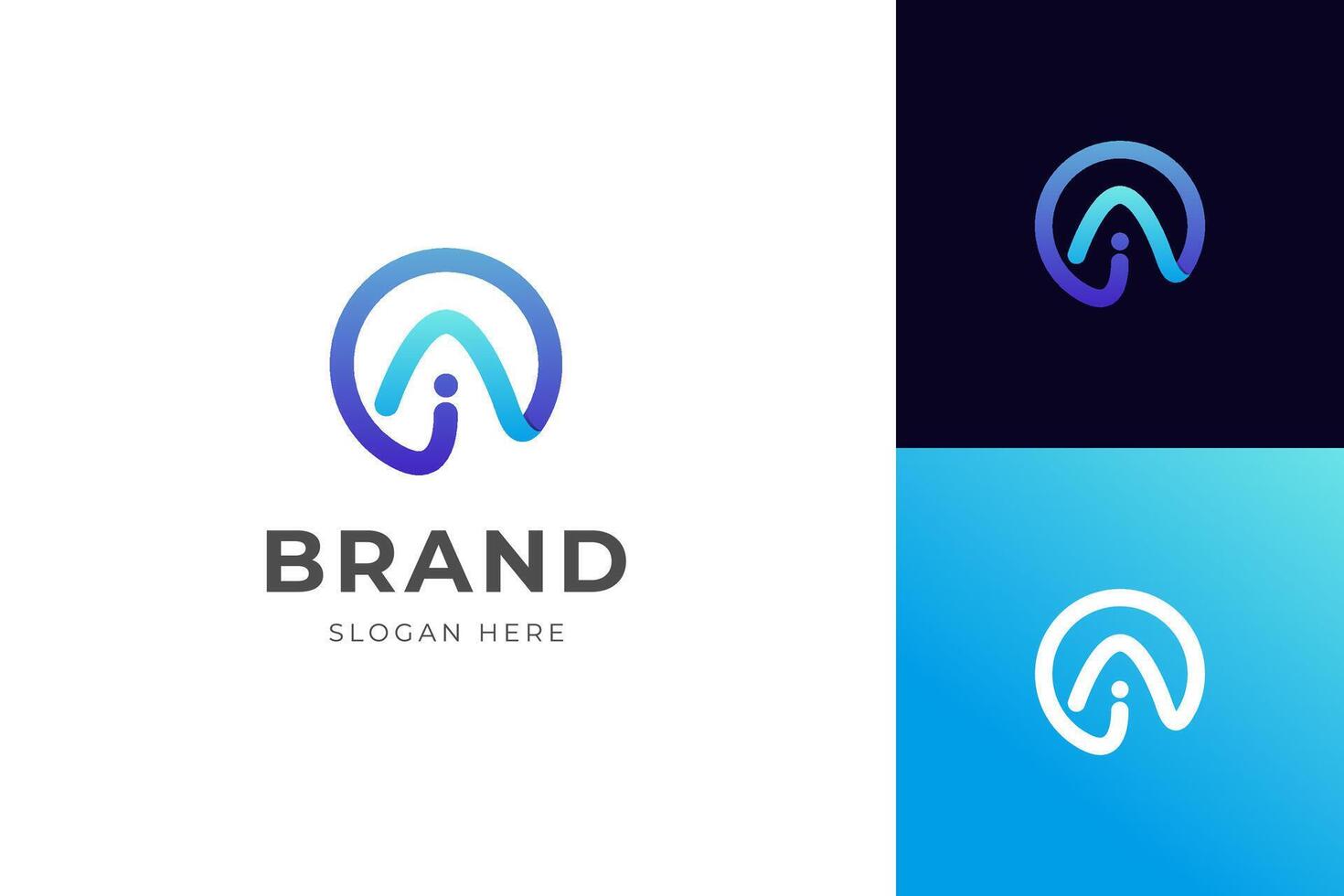 letter ai identity logo design with multicolor shape icon design element, minimalist style for ...