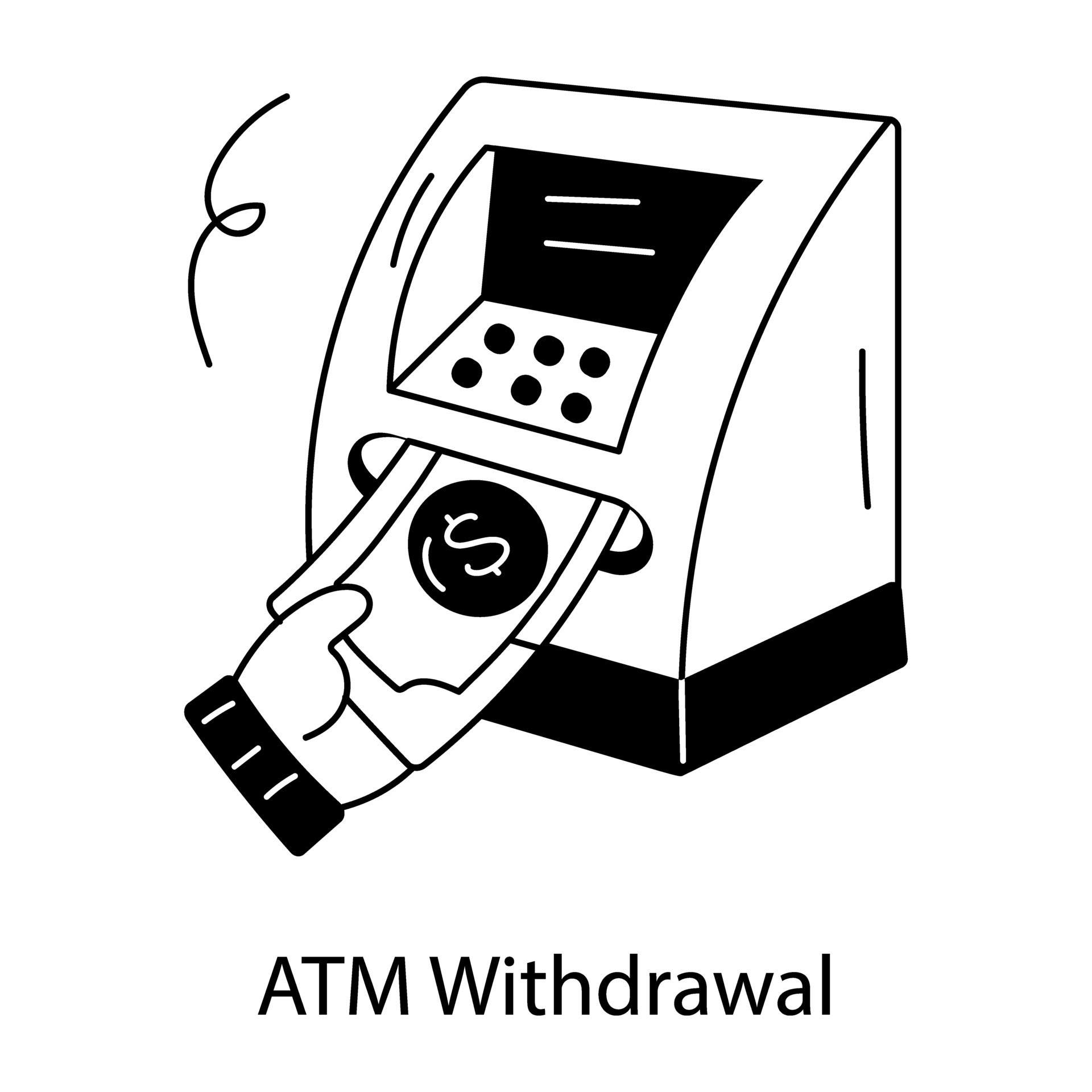 Trendy ATM Withdrawal 42407001 Vector Art at Vecteezy