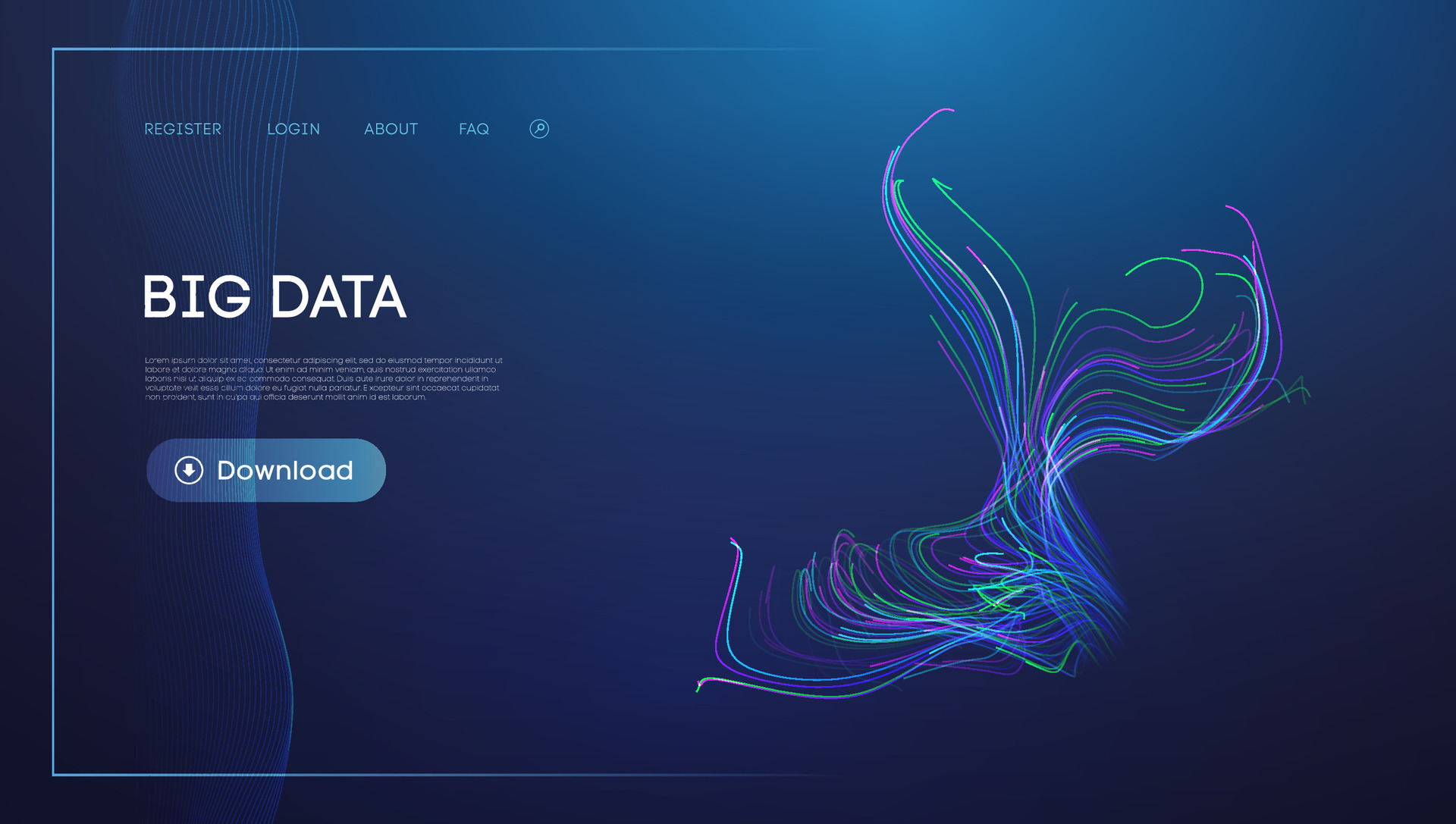 Blue Web Design With Abstract Colorful Data Stream Visualization 42407688 Vector Art At Vecteezy