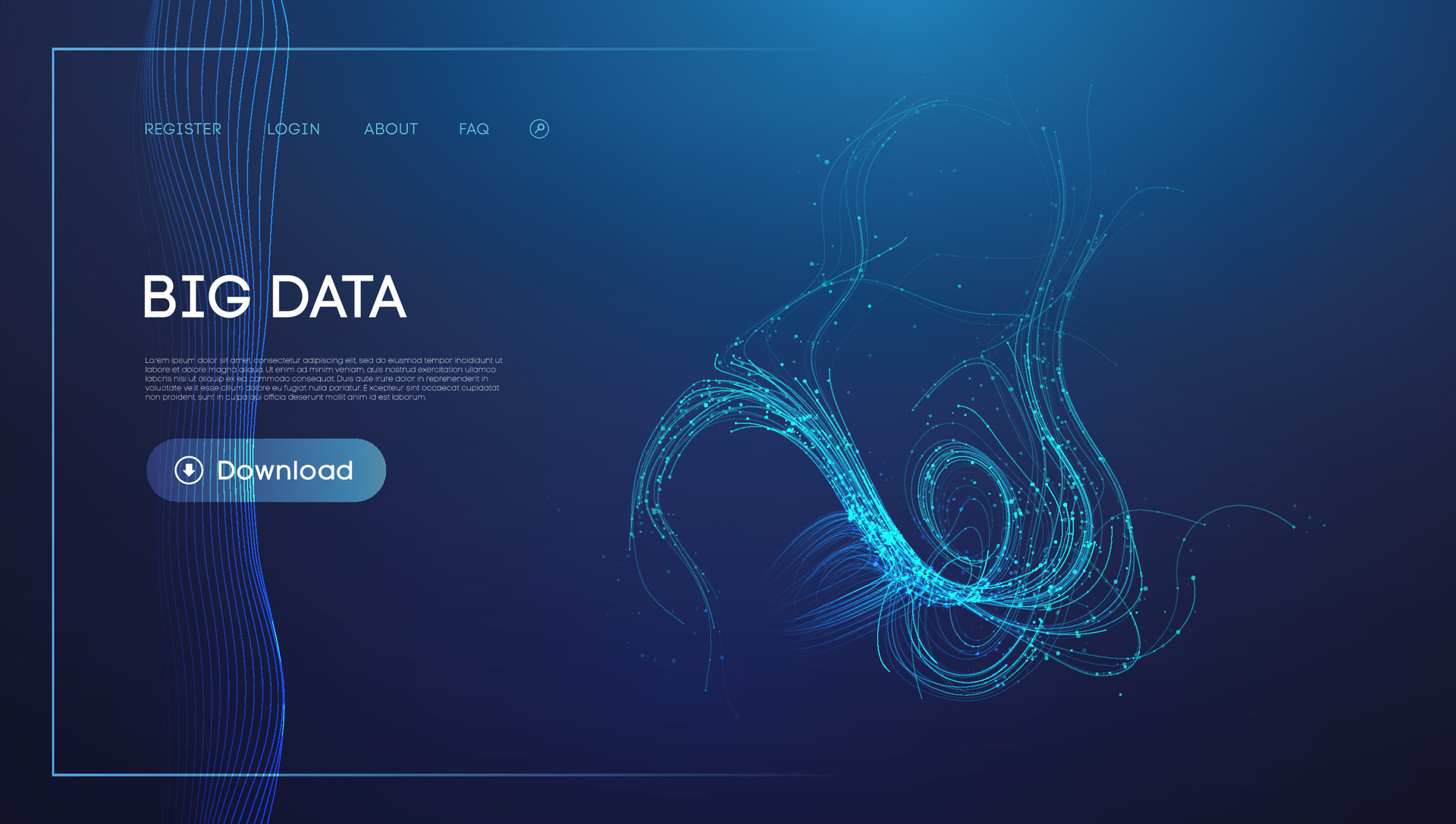 Abstract Data Stream Visualization In Blue With Flowing Lines 42407690