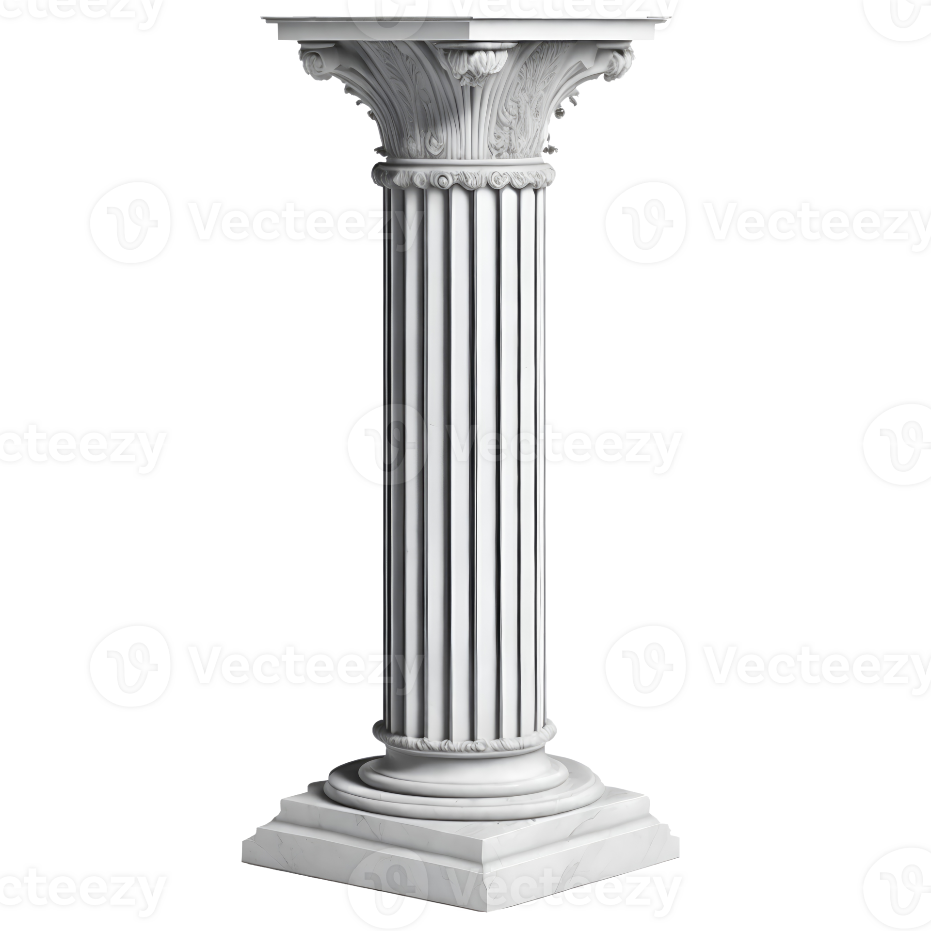 AI generated White marble column isolated on transparent background ... AI generated White marble column isolated on transparent background ...