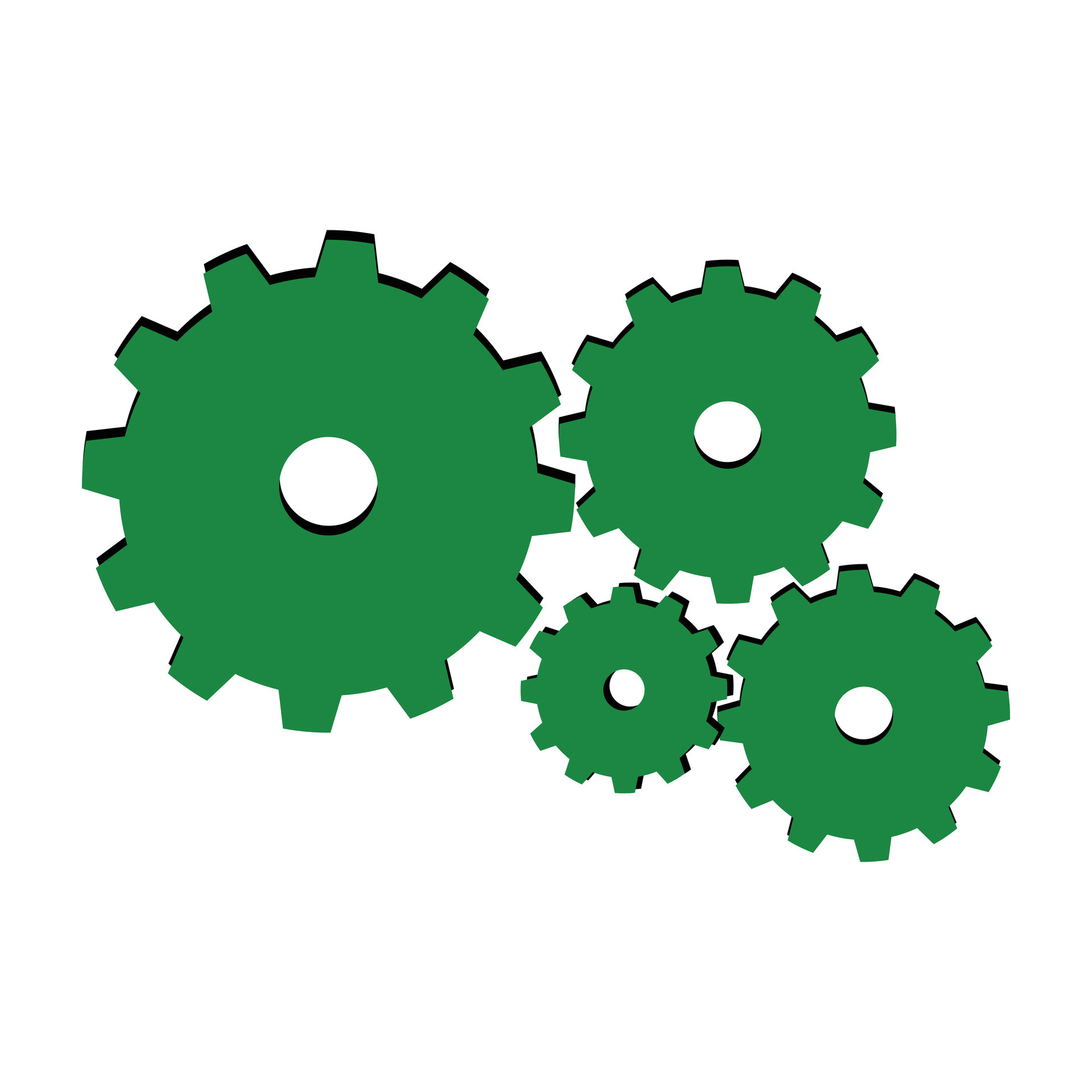 Green gears icon on white background. Vector illustration. Eps 10 ...