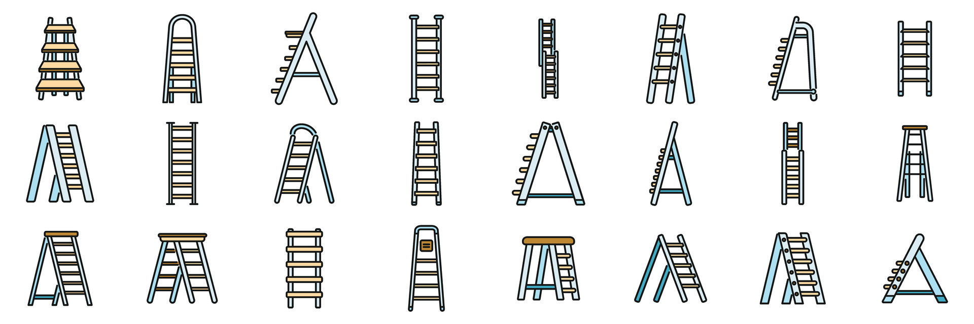Step ladder icons set vector color line 42522382 Vector Art at Vecteezy Step ladder icons set vector color line 42522382 Vector Art at Vecteezy