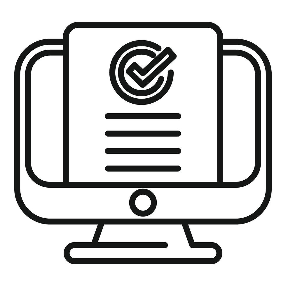 Monitor Online Access Document Icon Outline Vector Regulated Products
