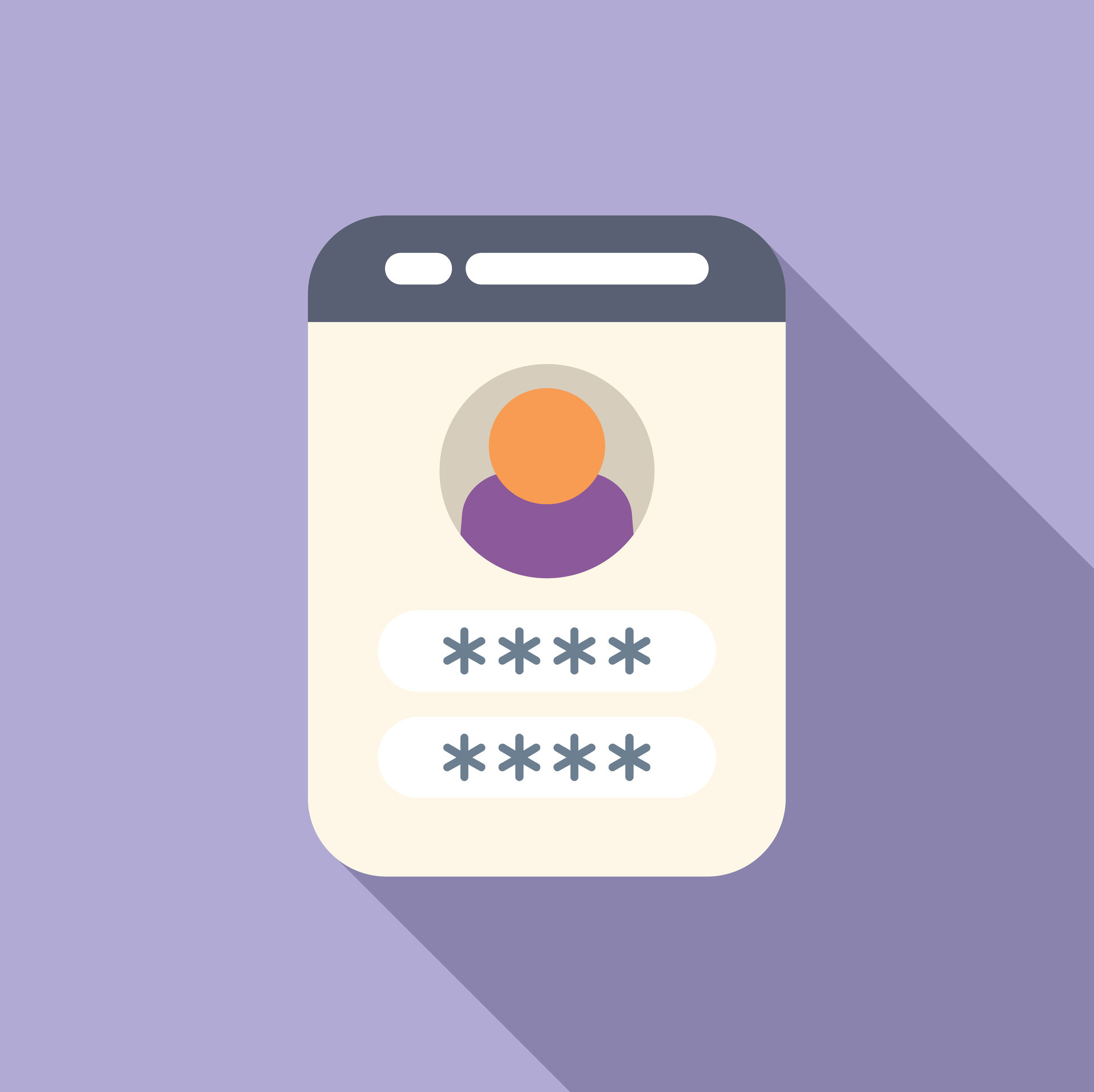 User Passcode Access Icon Flat Vector Register Verify 42523010 Vector