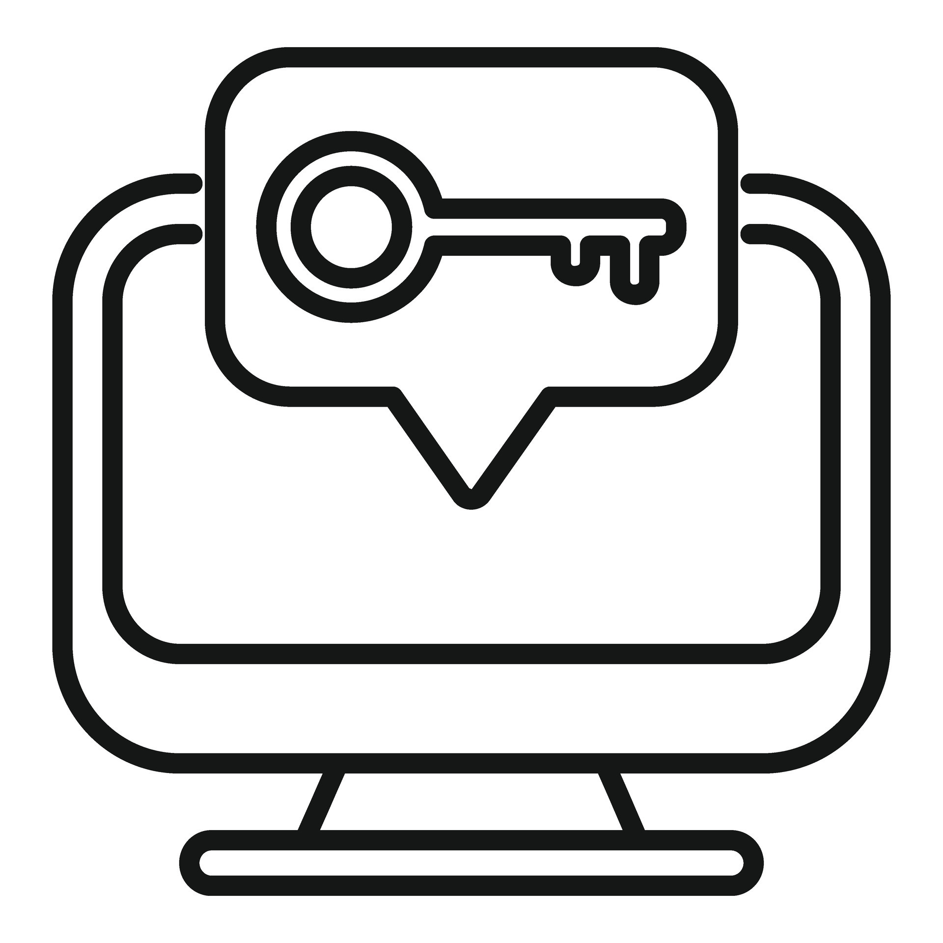 Computer Password Key Icon Outline Vector Code Mobile 42523013 Vector