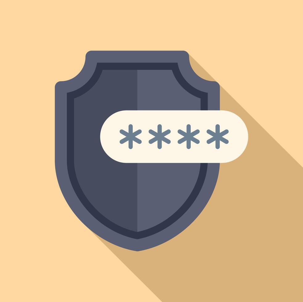 Password shield access icon flat vector. Multi authentication 42523015 Vector Art at Vecteezy