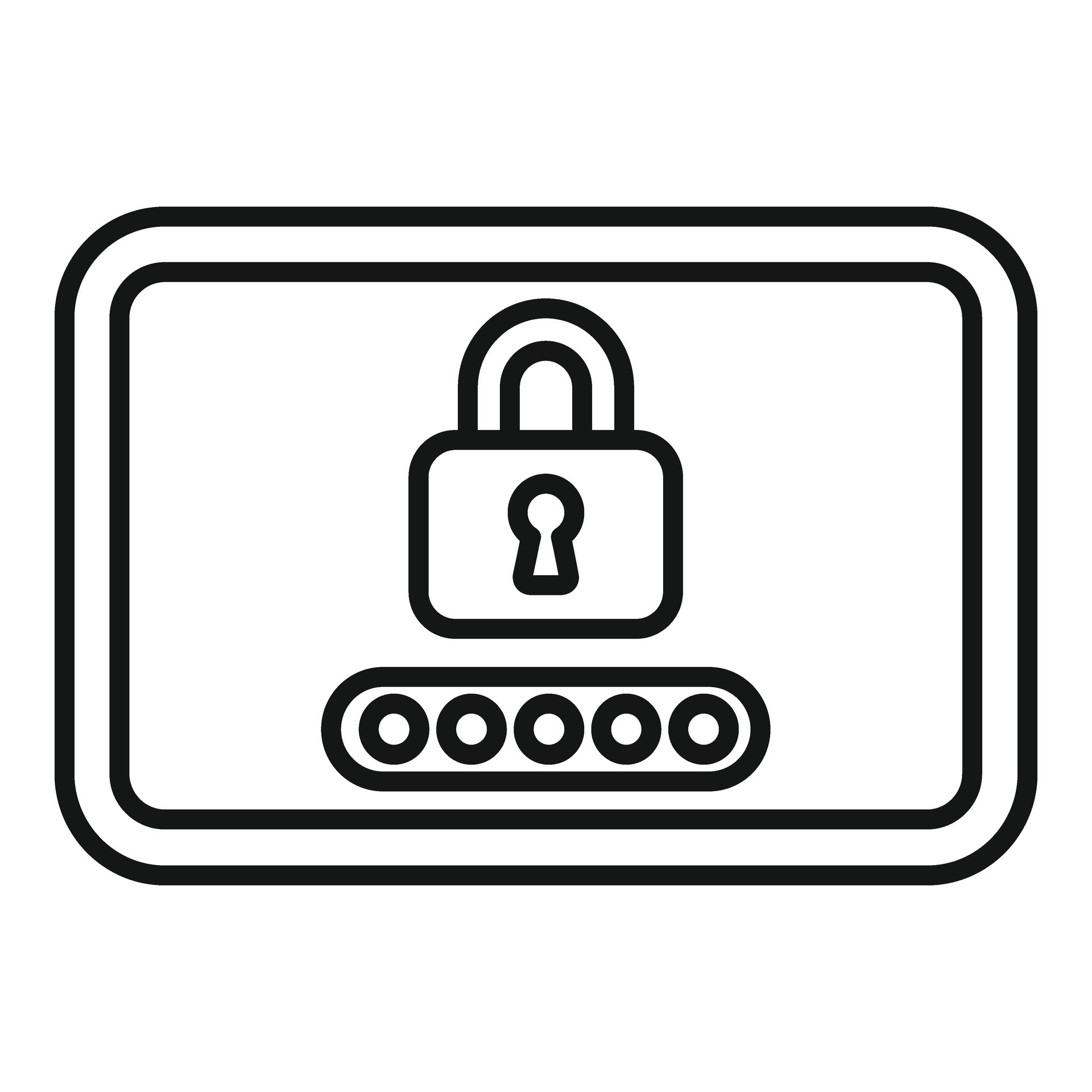 Tablet Enter Passcode Icon Outline Vector Access Computer 42523043