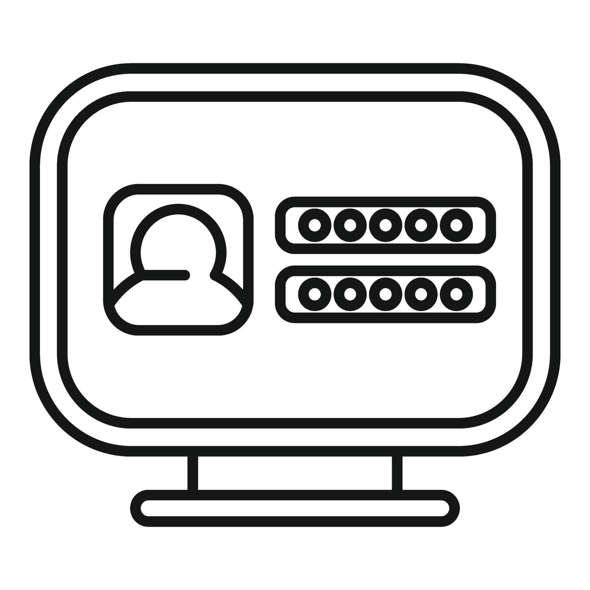 User Account Passcode Icon Outline Vector Computer Code Registration