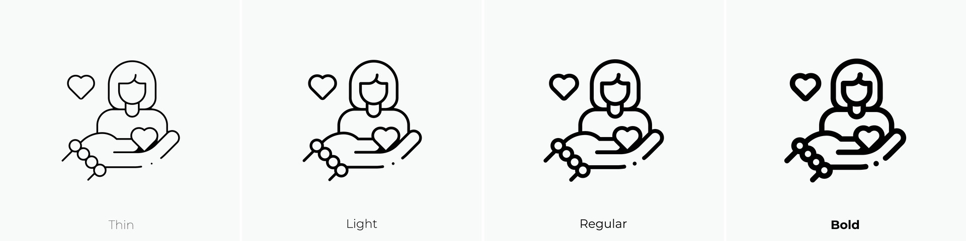 Mothers Day Icon Thin Light Regular And Bold Style Design Isolated