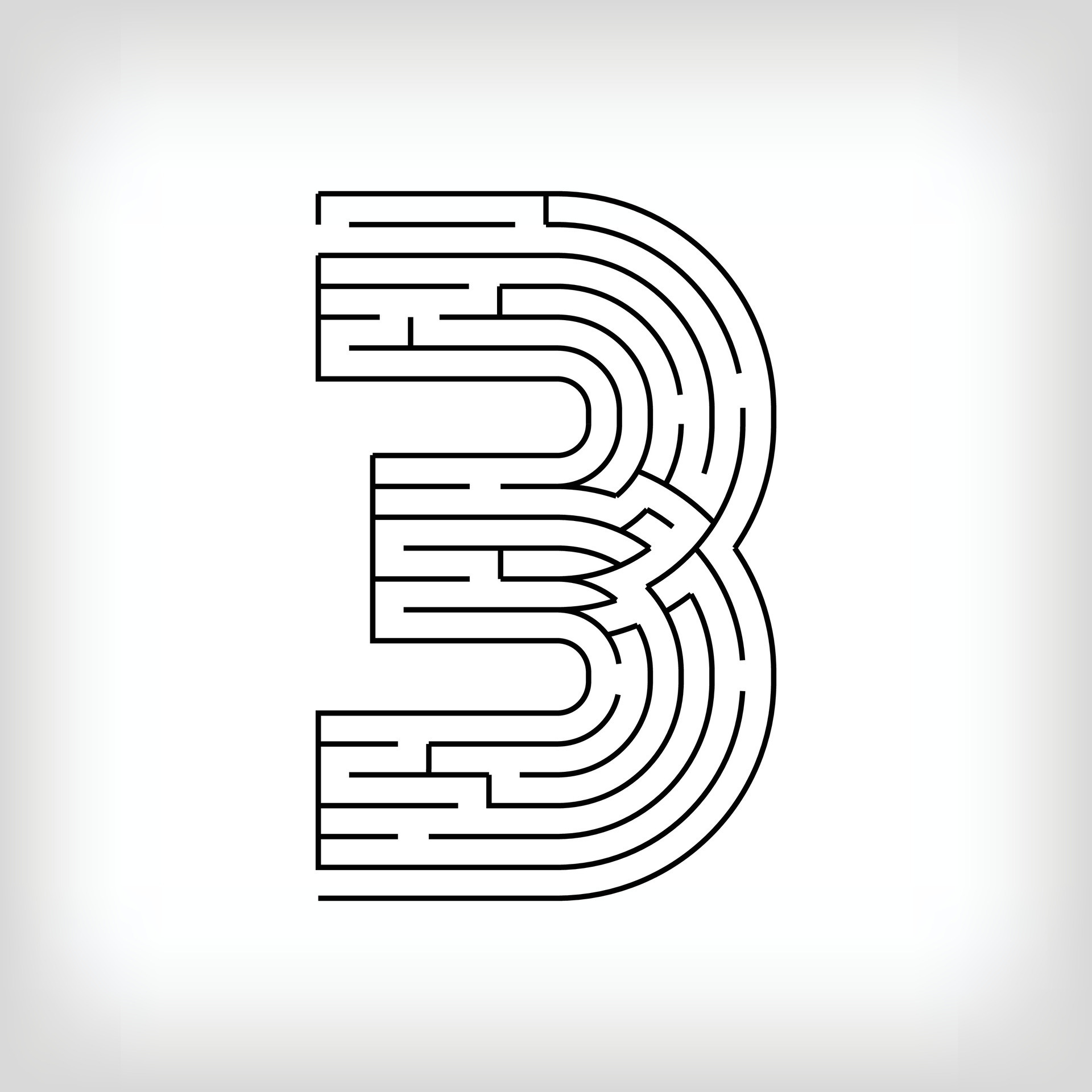 Unique linear number 3 maze puzzle. The most confusing gaming activity. 42538637 Vector Art at ...