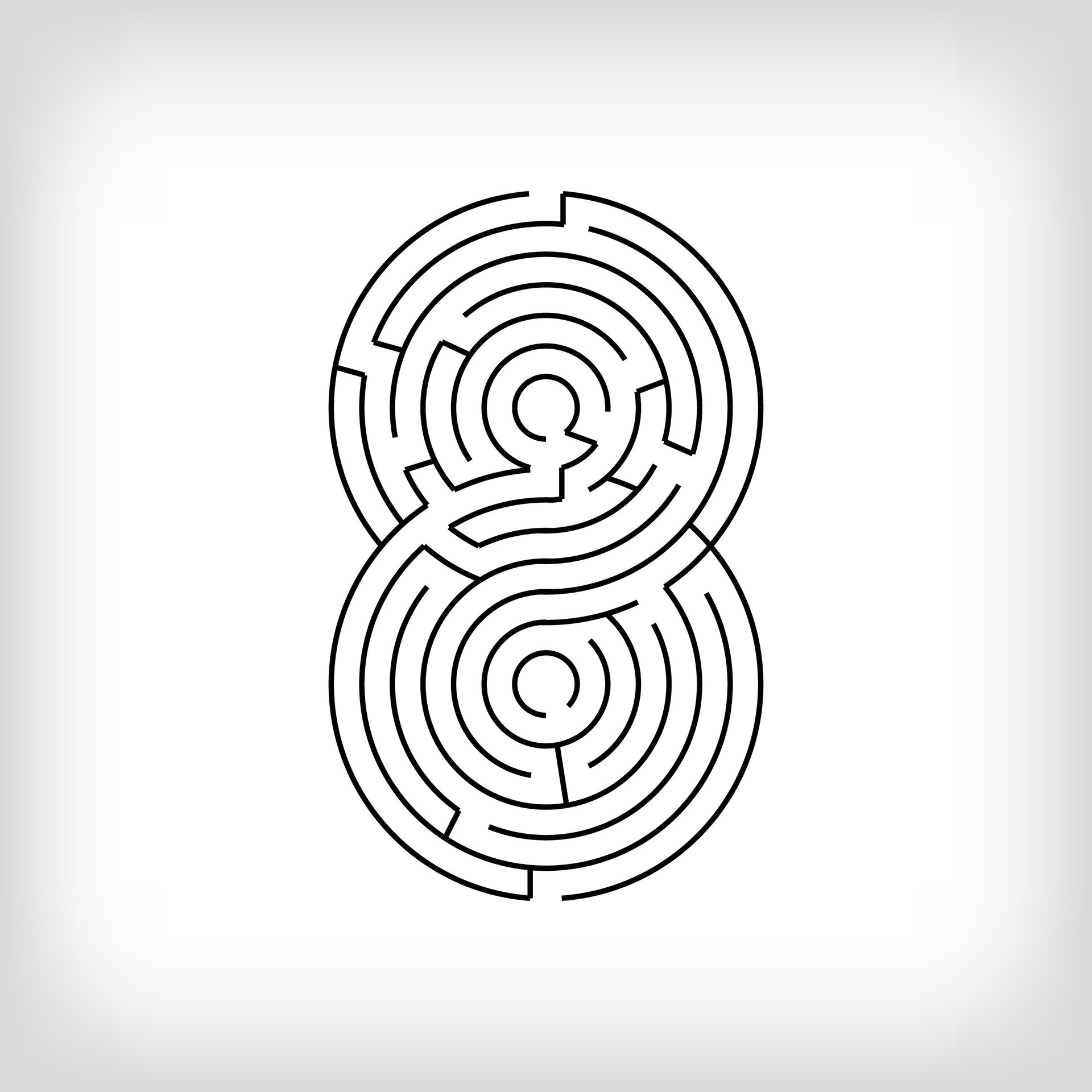 Unique linear number 8 maze puzzle. The most confusing gaming activity. 42538640 Vector Art at ...