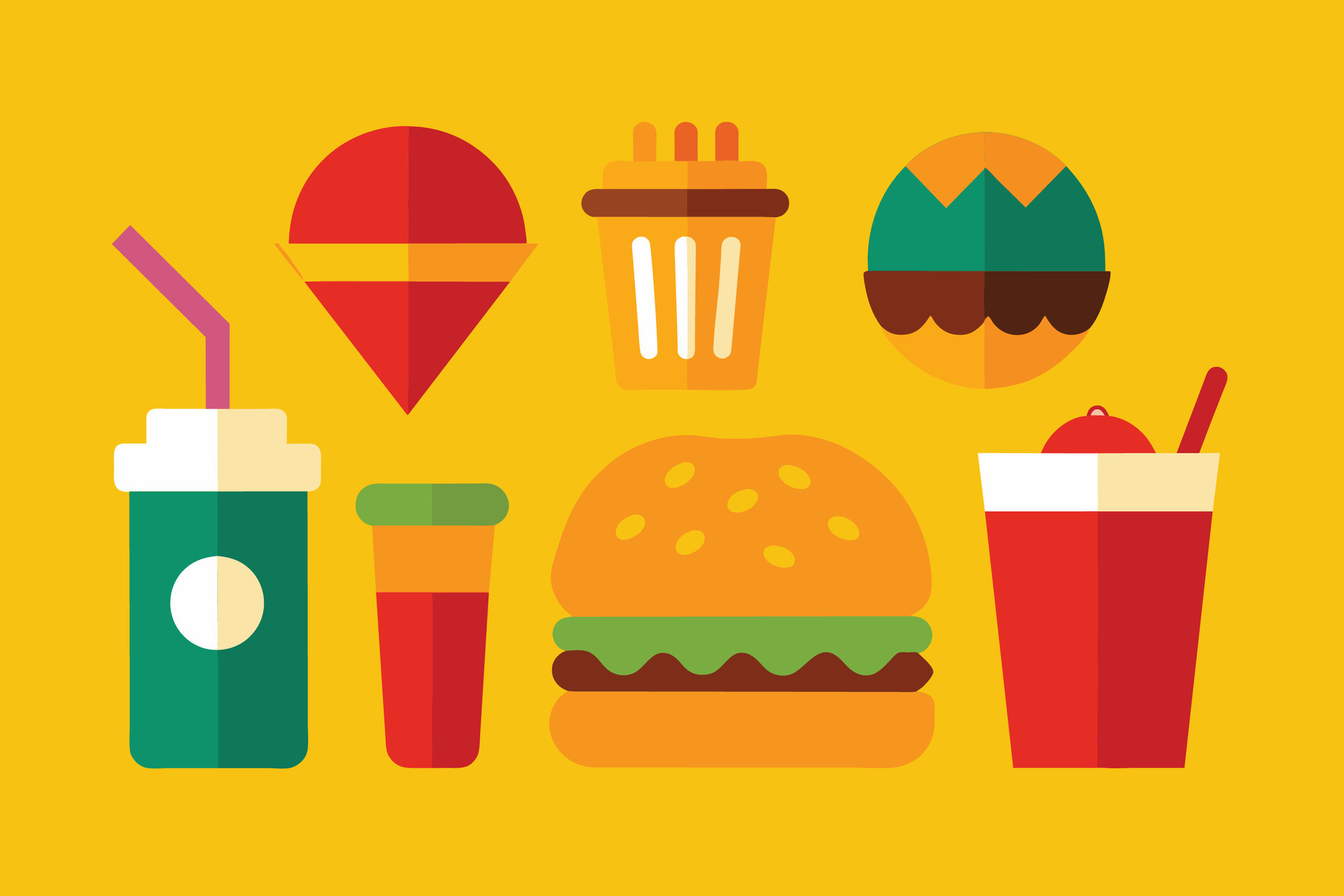 Fast food Icon Design Set 42539265 Vector Art at Vecteezy