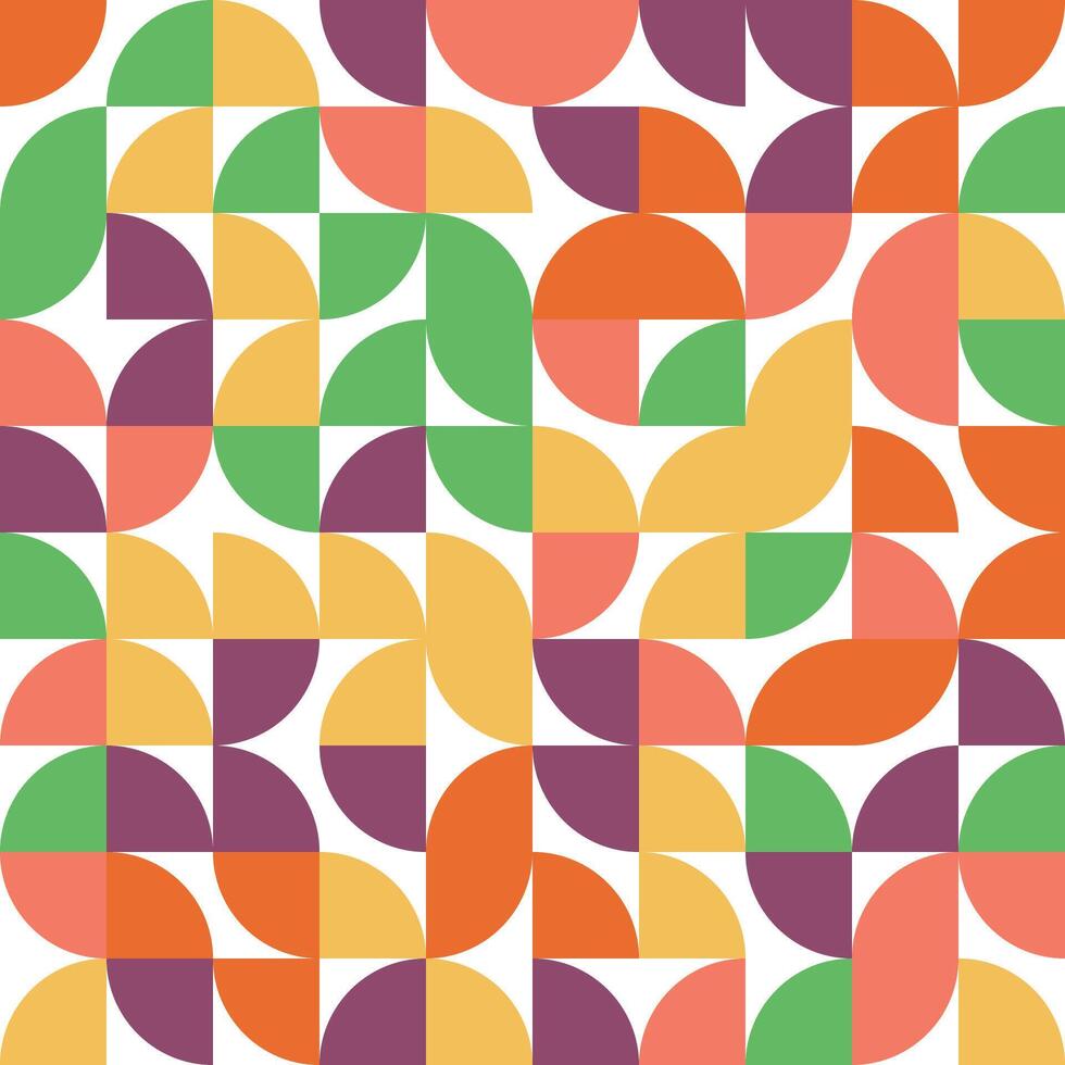 Abstract Geometric Pattern Design In Retro Style Bauhaus Geometric